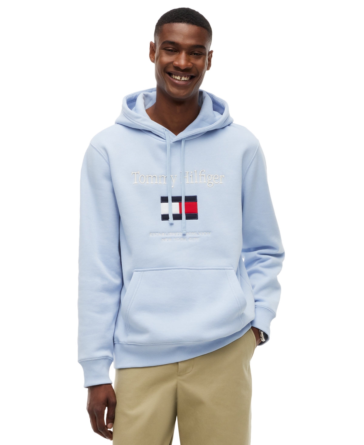 Click here for Tommy Hilfiger Mens Embroidered Flag Hoodie - Sky... prices