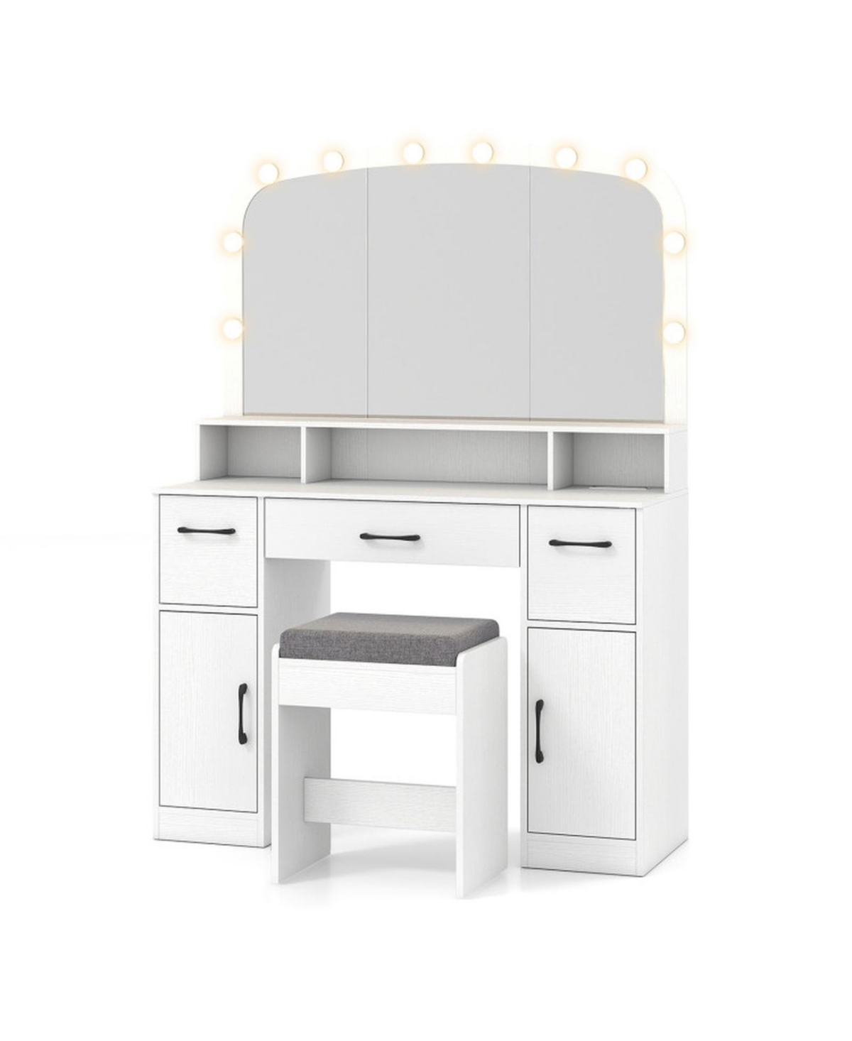 Click here for Sugift Vanity Makeup Table With Stool 3-Color Ligh... prices