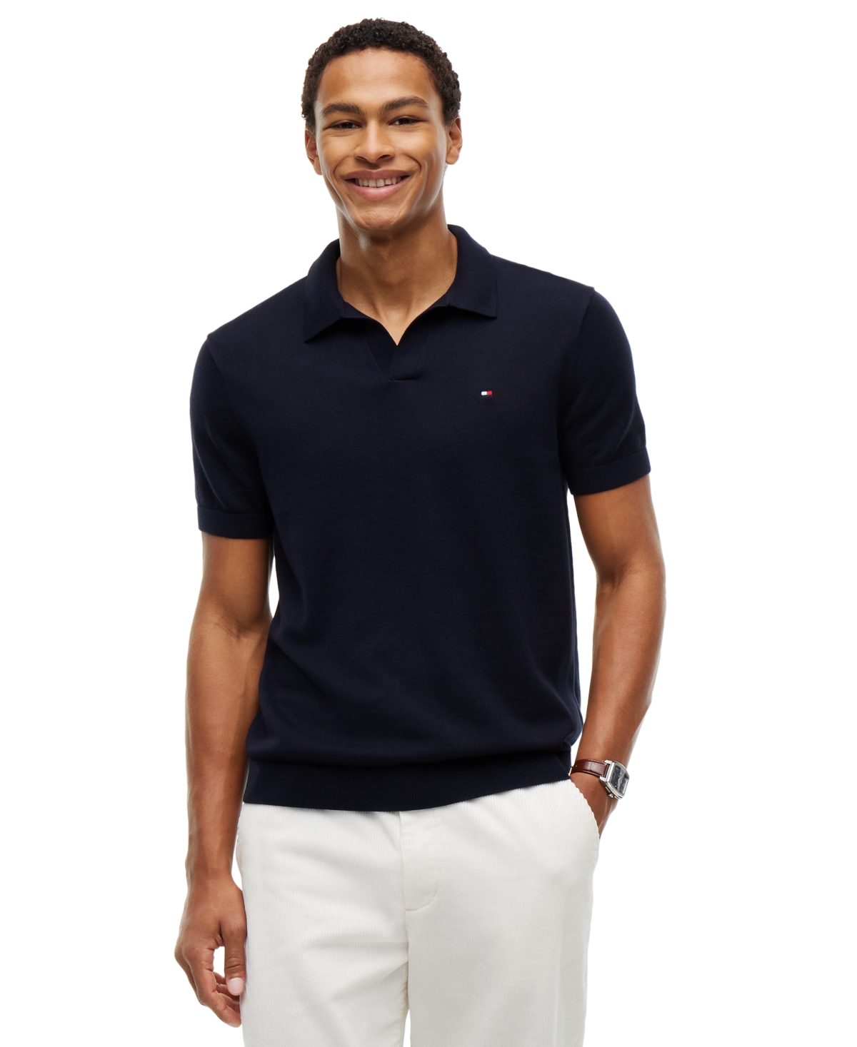 Click here for Tommy Hilfiger Mens Essential Cotton Johhny Collar... prices