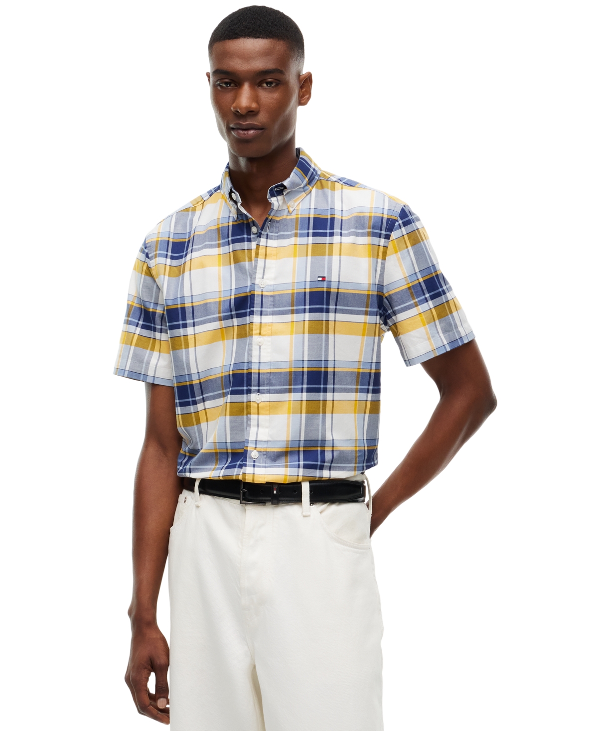 Click here for Tommy Hilfiger Mens Twill Big Check Regular-Fit Sh... prices