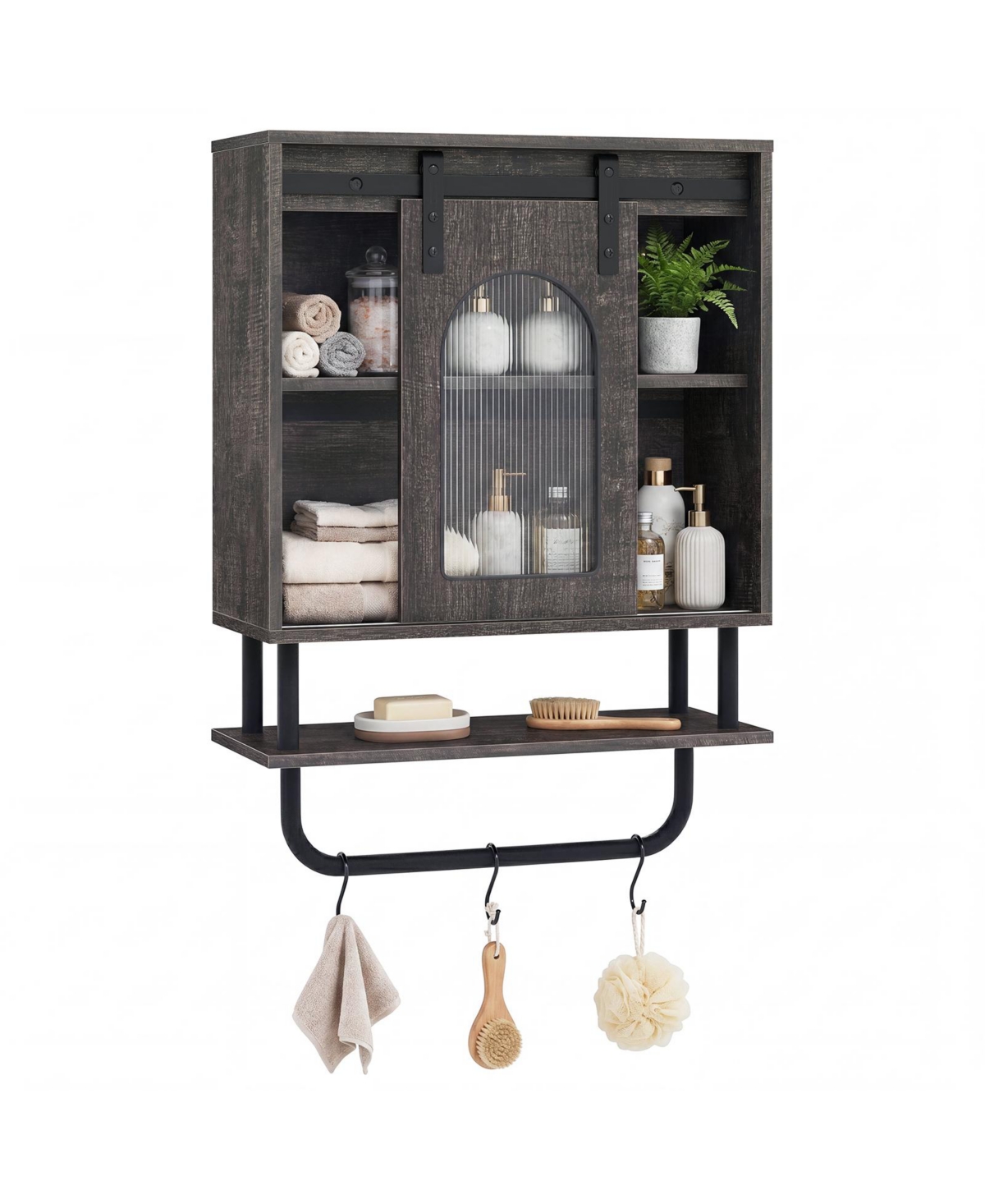 Click here for Costway Bathroom Wall Cabinet with Sliding Barn Do... prices