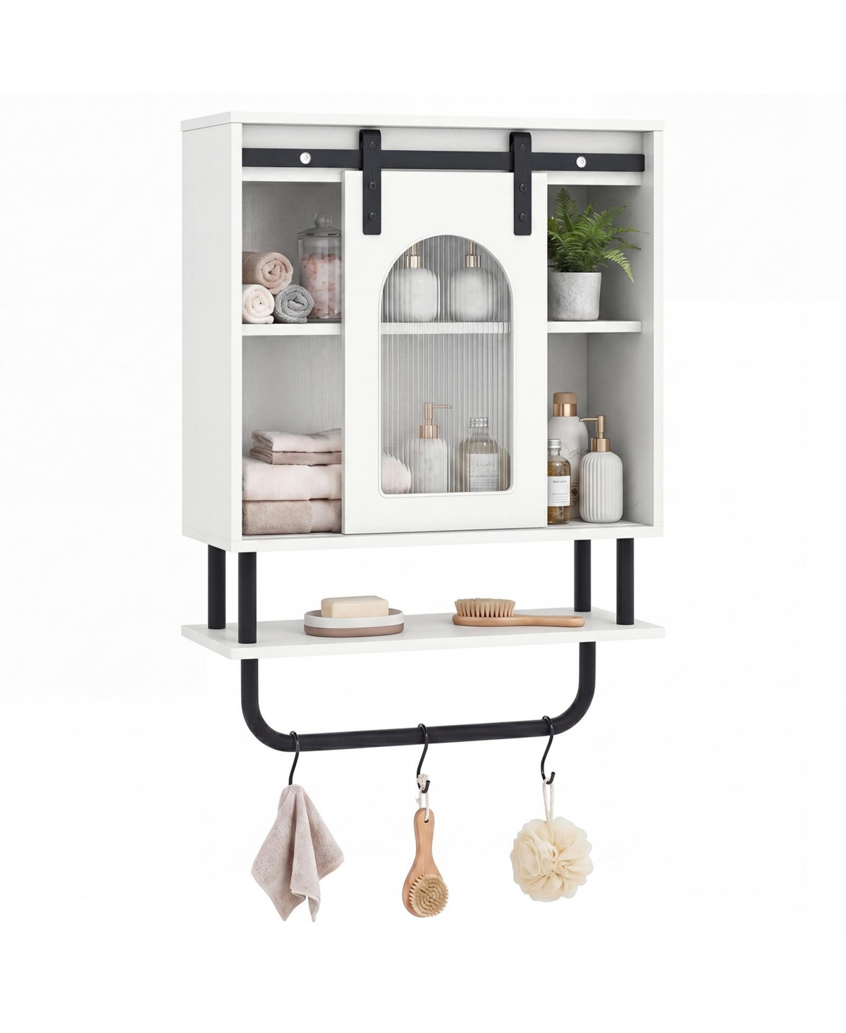 Click here for Costway Bathroom Wall Cabinet with Sliding Barn Do... prices
