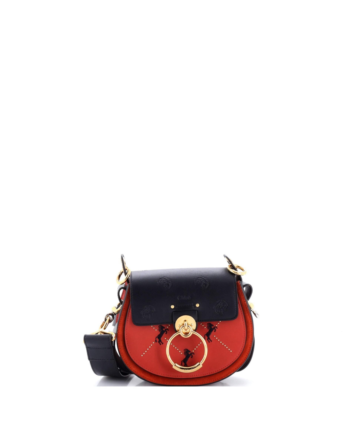 Click here for Pre-Owned Chloe Small Tess Bag Embroidered Leather... prices