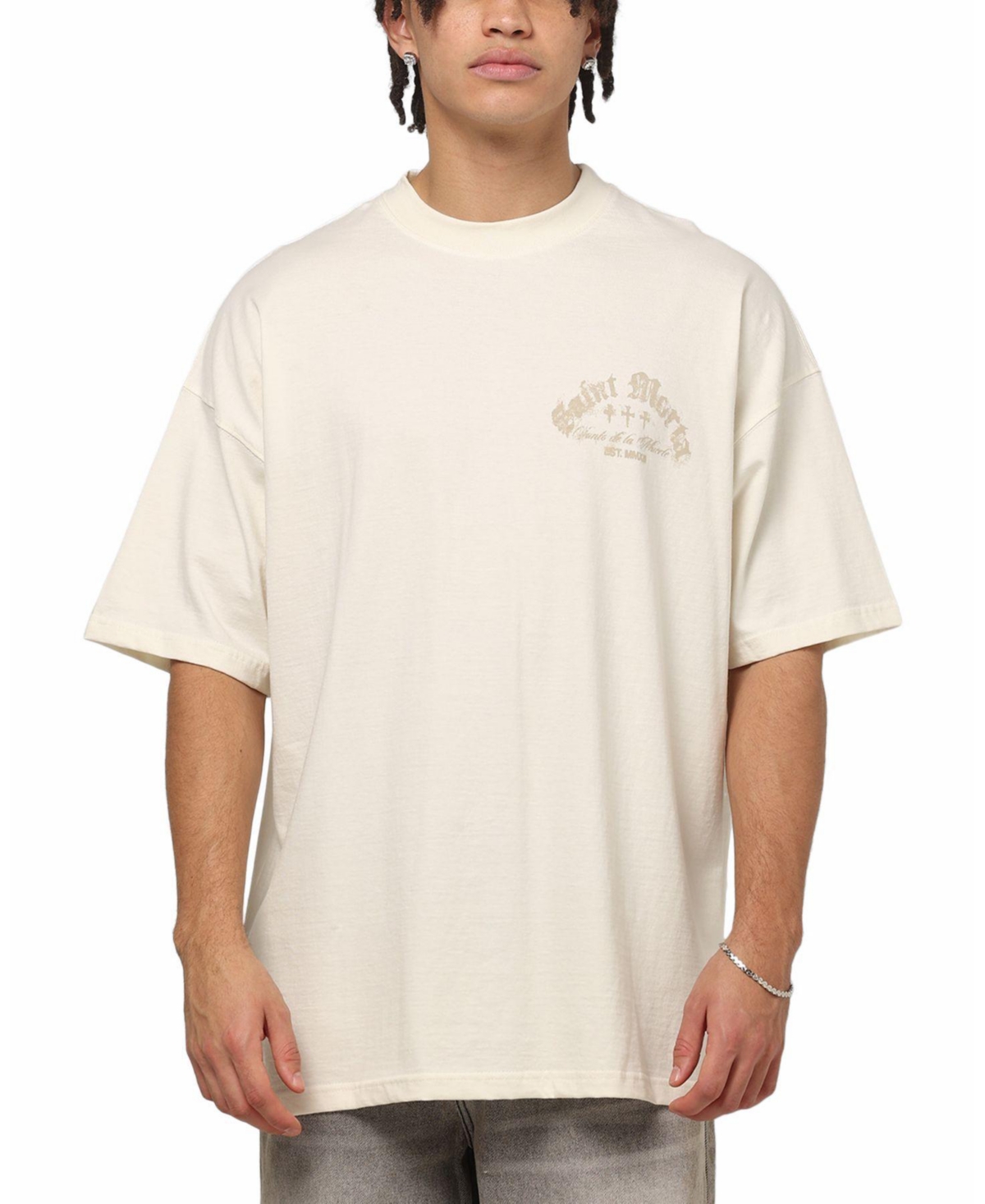 Click here for Saint Morta Mens Scorpion Boxy T-Shirt - Ivory prices