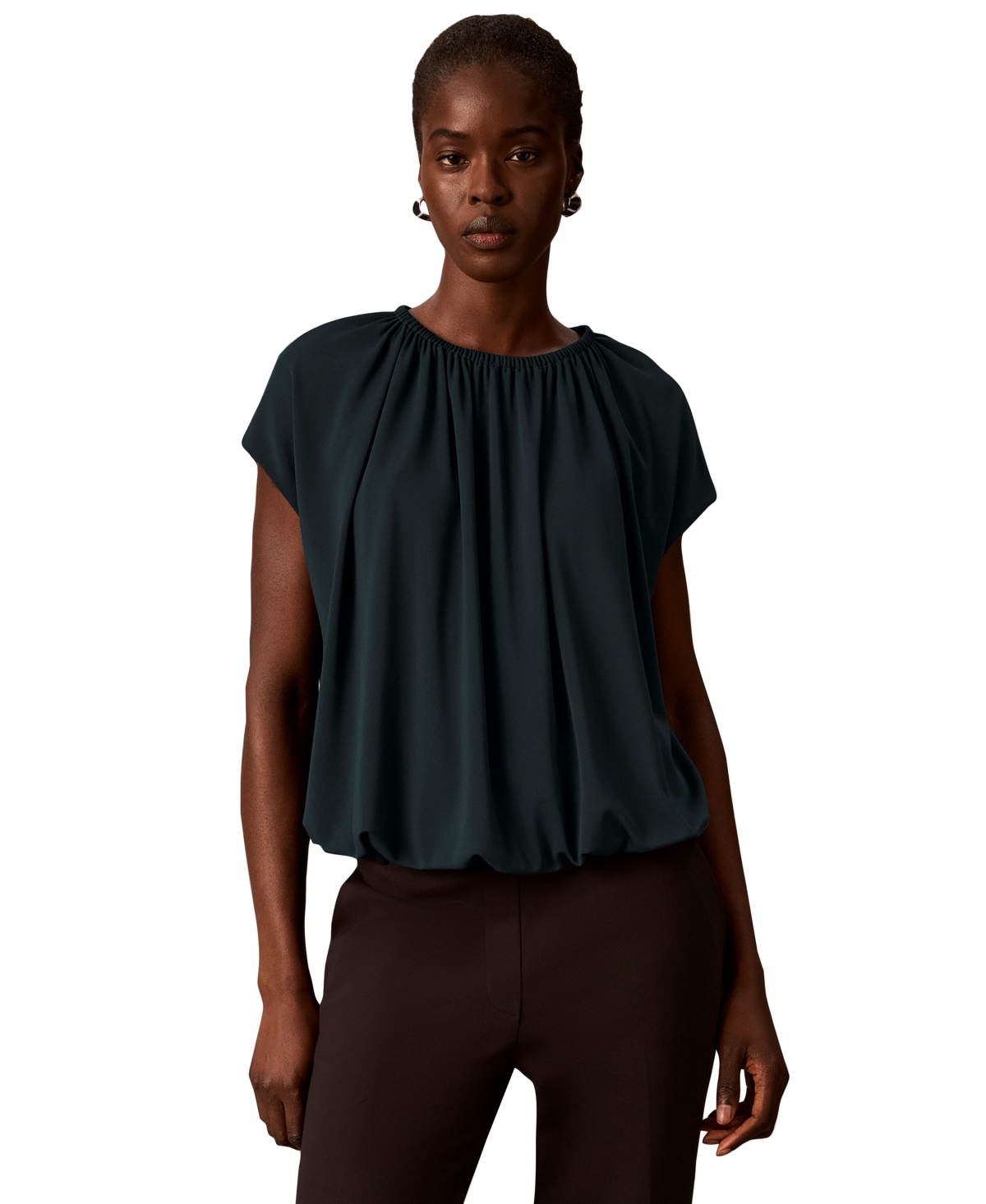 Click here for Calvin Klein Womens Shirred Extended-Shoulder Shor... prices