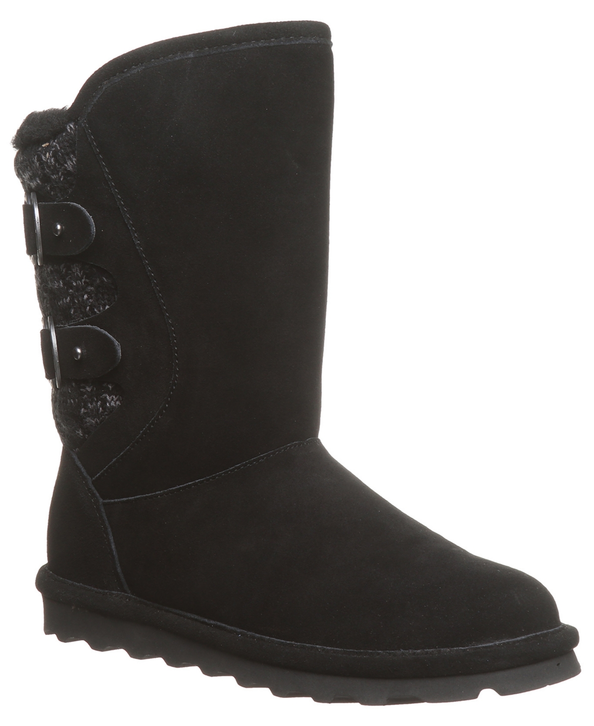 Click here for Bearpaw Womens Jenni Knit Back Accent Mid Calf Boo... prices