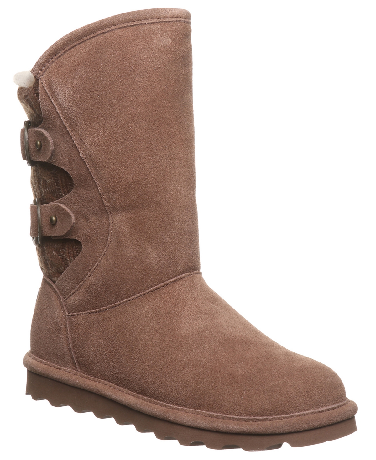 Click here for Bearpaw Womens Jenni Knit Back Accent Mid Calf Boo... prices