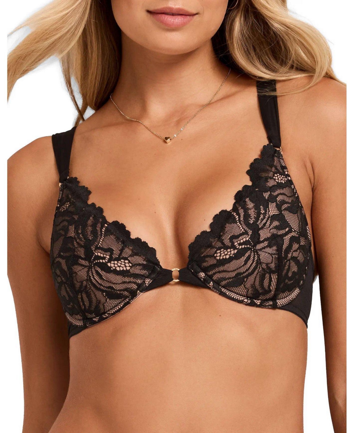 Click here for Adore Me Womens Marieprune Push Up Plunge Bra - Bl... prices