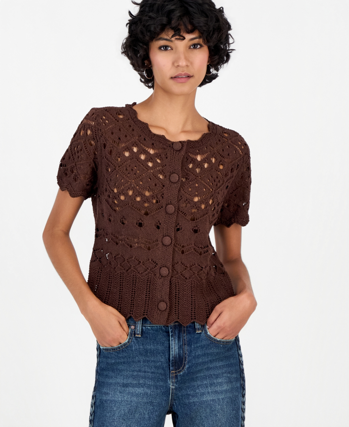Click here for And Now This Petite Pointelle Short-Sleeve Scallop... prices