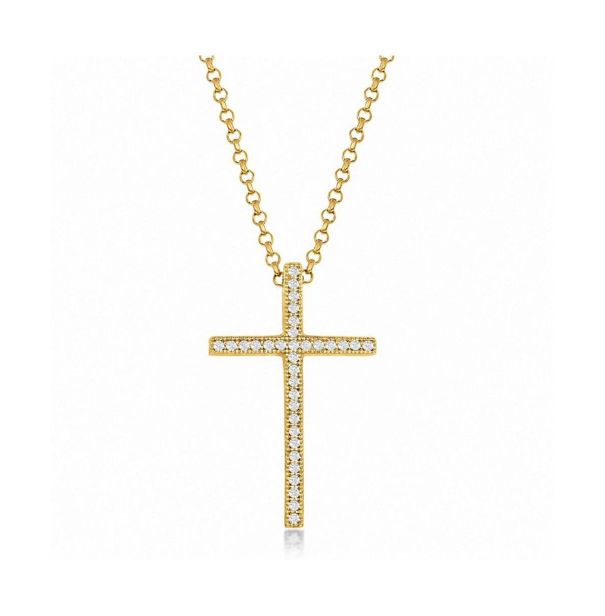 Click here for Simona Micro Pave Cz Cross Necklace - Gold prices