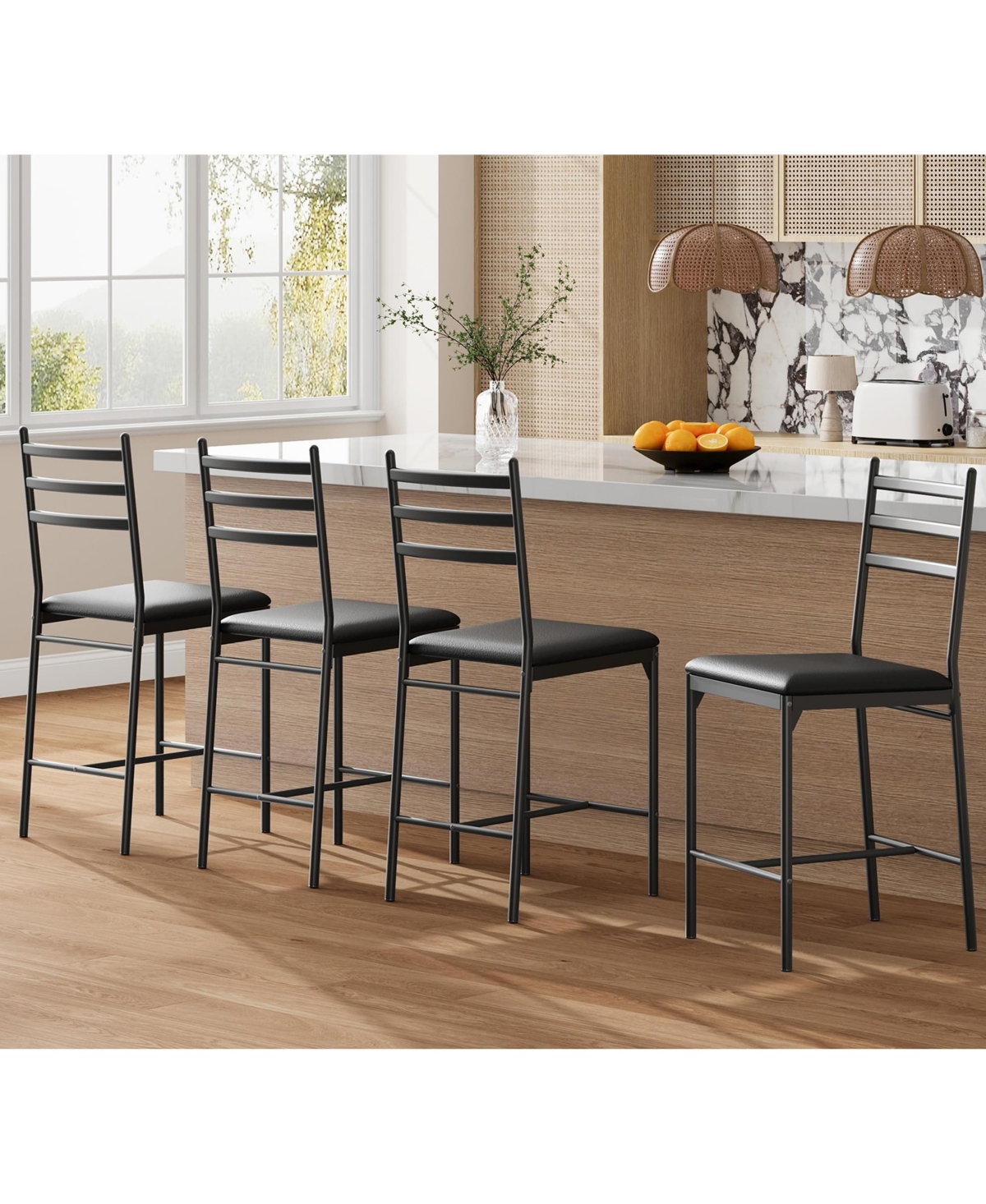 Click here for gaomon Bar Stools Set of 4  Counter Height Bar Cha... prices