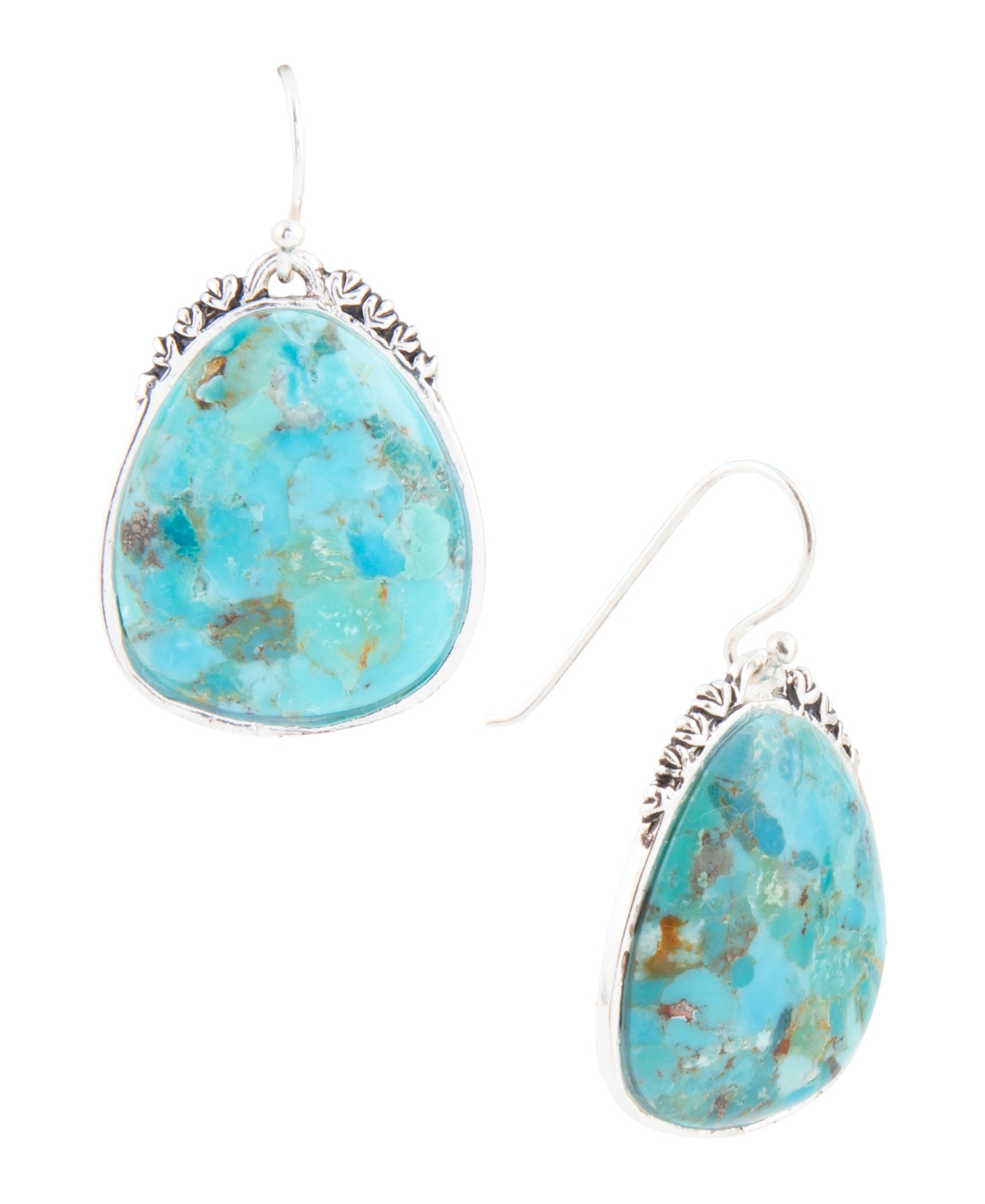 Click here for Barse Agave Genuine Blue Turquoise and Silver Drop... prices