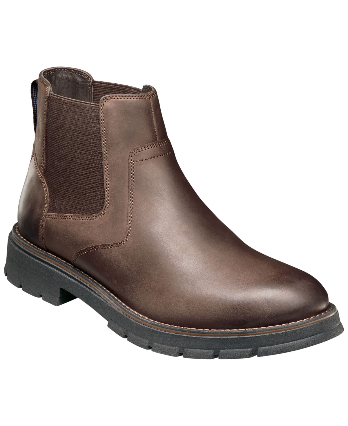Click here for Nunn Bush Mens Briggs Plain-Toe Chelsea Boots - Br... prices