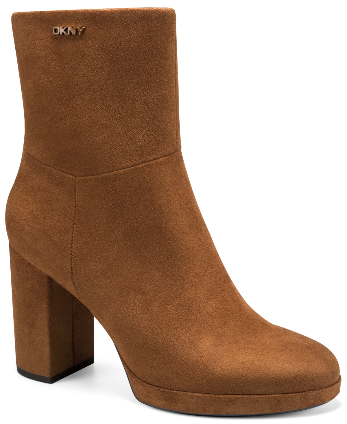Click here for Dkny Womens Denisa Heeled Zipper Booties - Walnut prices