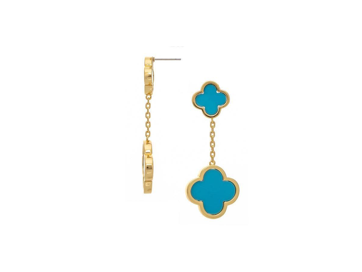 Click here for Rivka Friedman 18K Gold Plated Turquoise Flower Do... prices