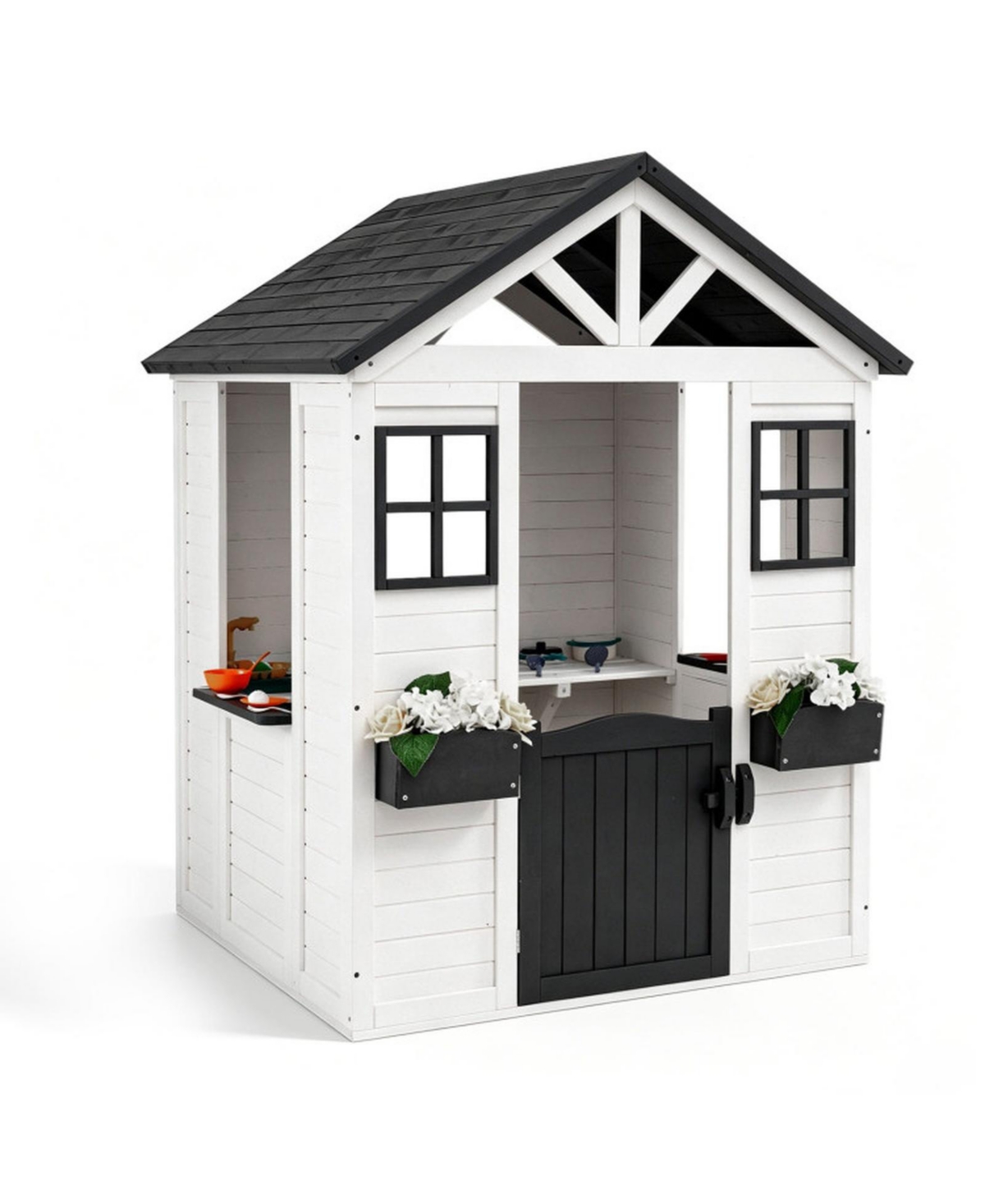 Click here for Hongge Wooden Outdoor Play Sink 50-Piece Playhouse... prices