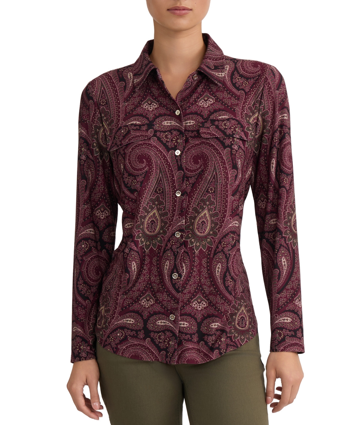 Click here for Jones New York Petite Paisley-Print Button-Front L... prices
