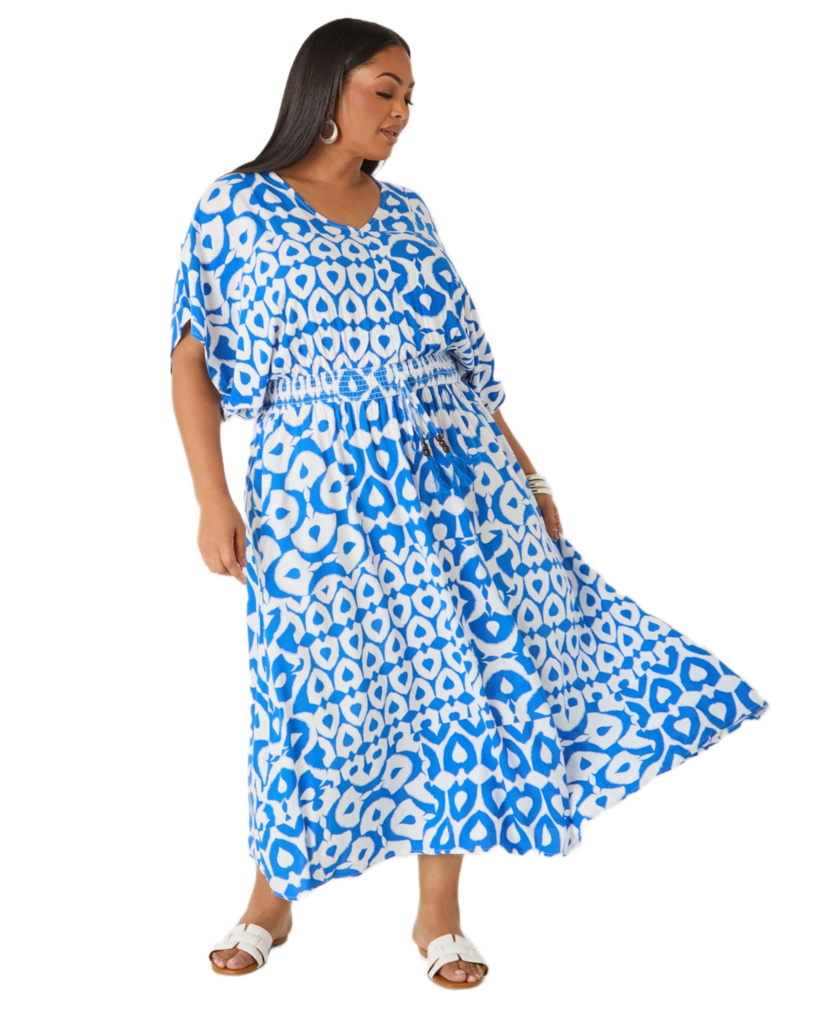Click here for Ashley Stewart Womens Printed Tie Back Maxi Dress prices