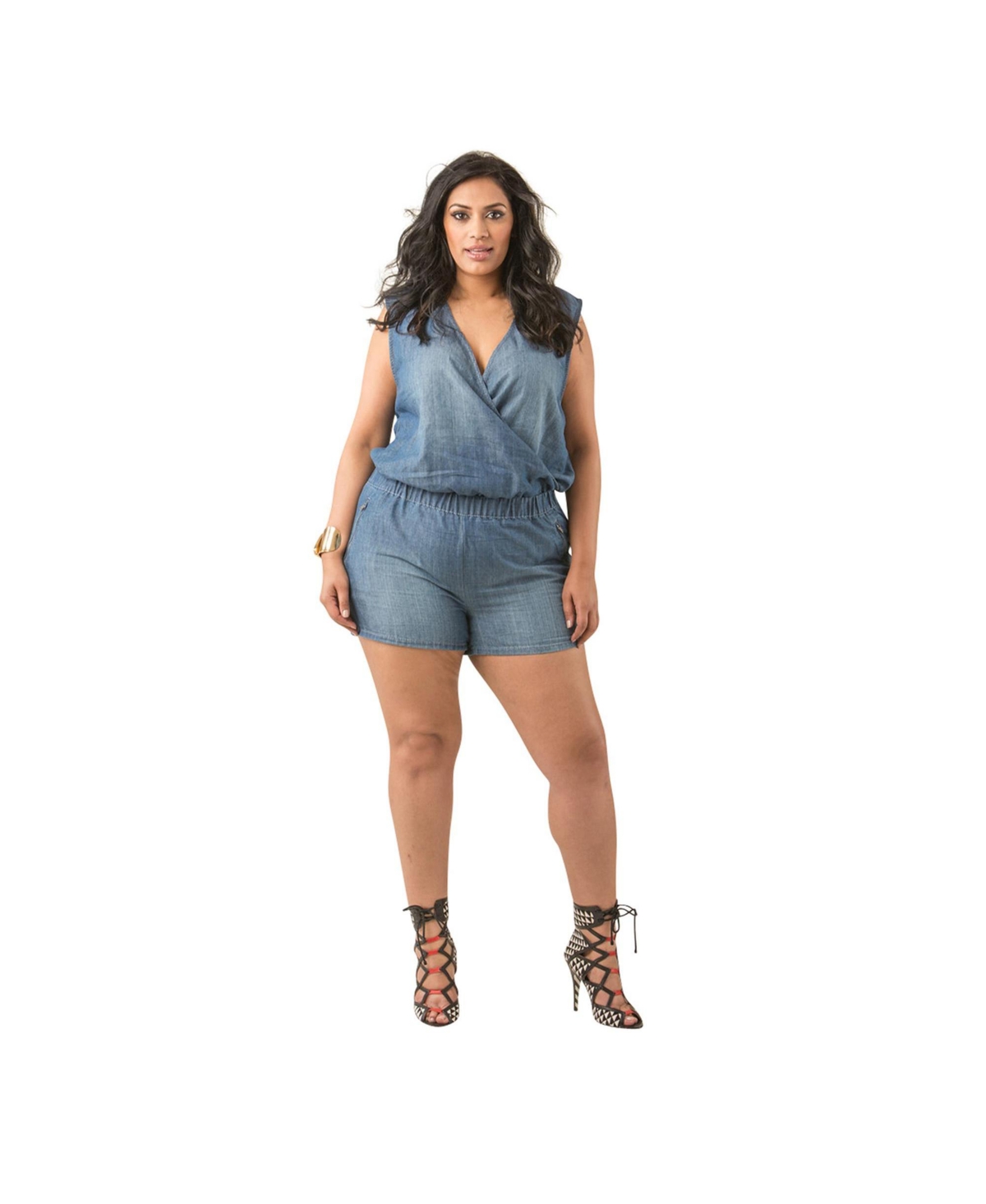 Click here for Poetic Justice Plus Size Curvy Womens Chambray Ela... prices