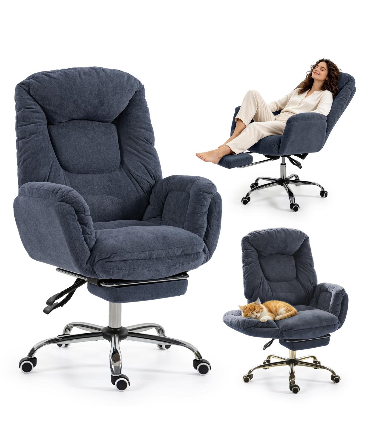 Click here for homfan Ergonomic Office Chair with Footrest  Big a... prices