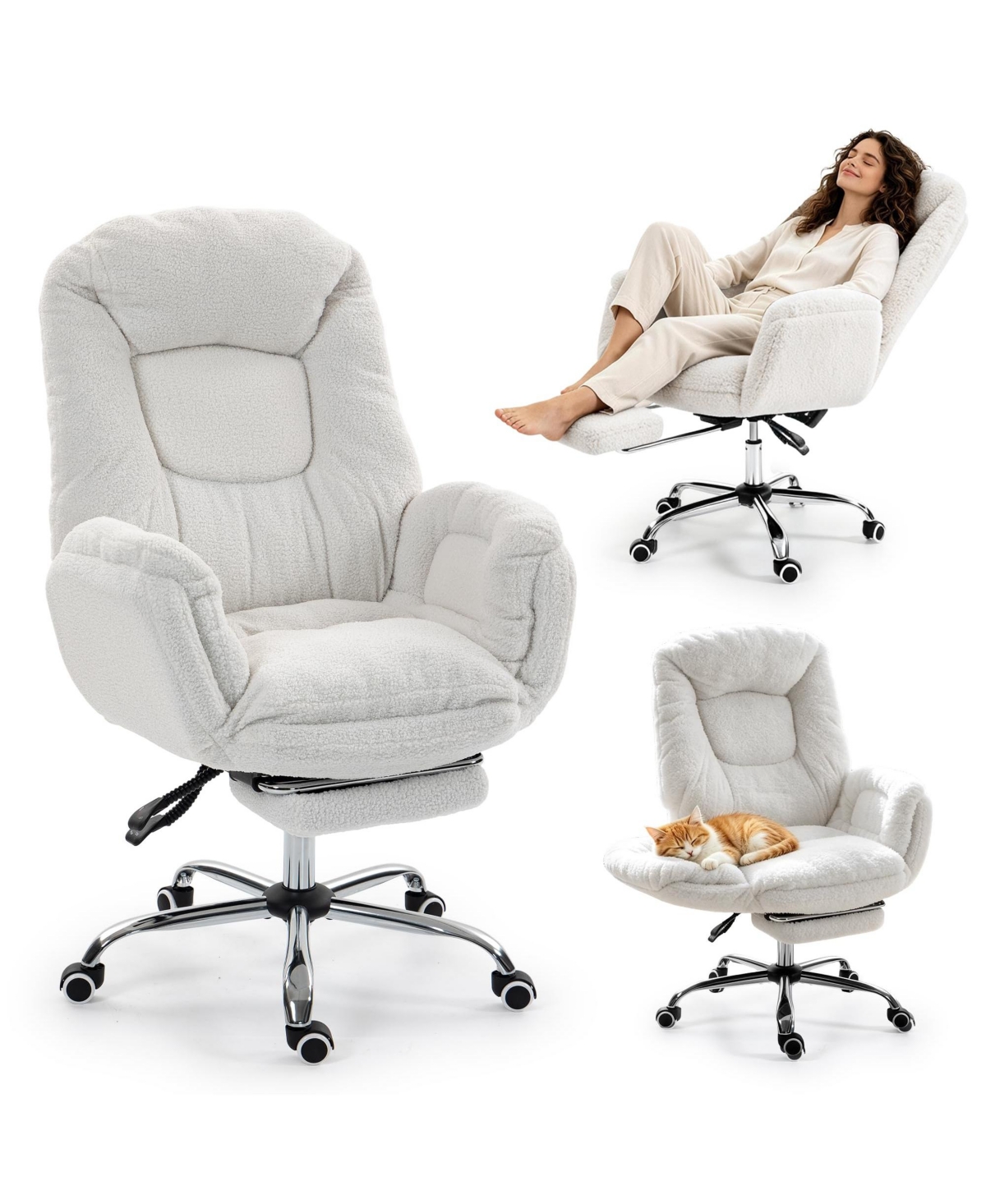 Click here for homfan Ergonomic Office Chair with Footrest  Big a... prices