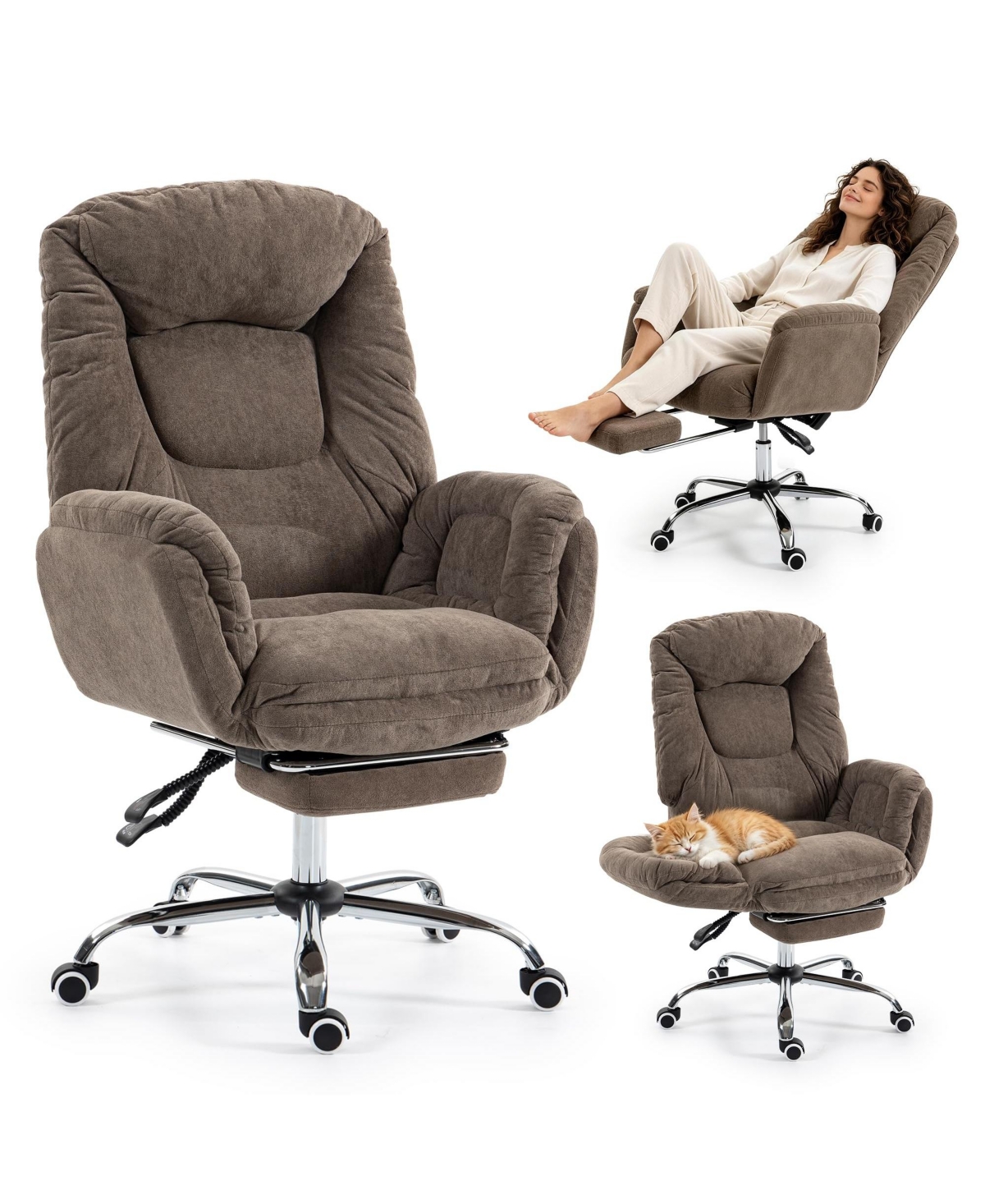 Click here for homfan Ergonomic Office Chair with Footrest  Big a... prices
