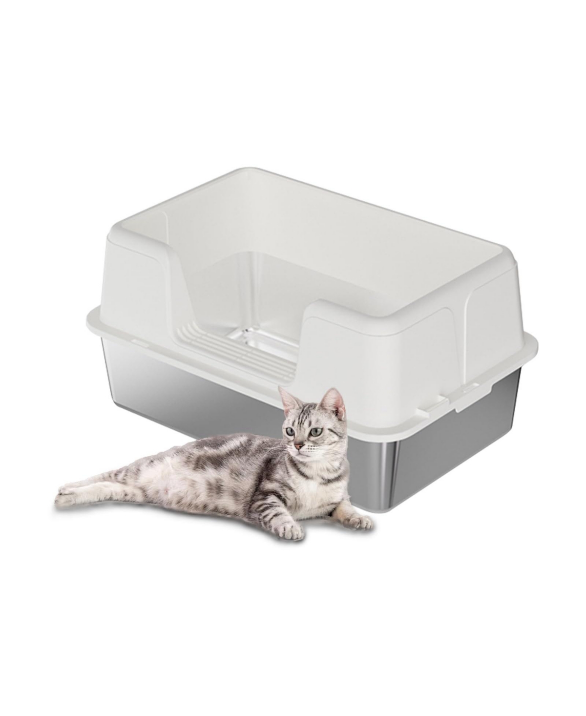 Click here for homfan Stainless Steel Litter Box  Extra Large  Hi... prices