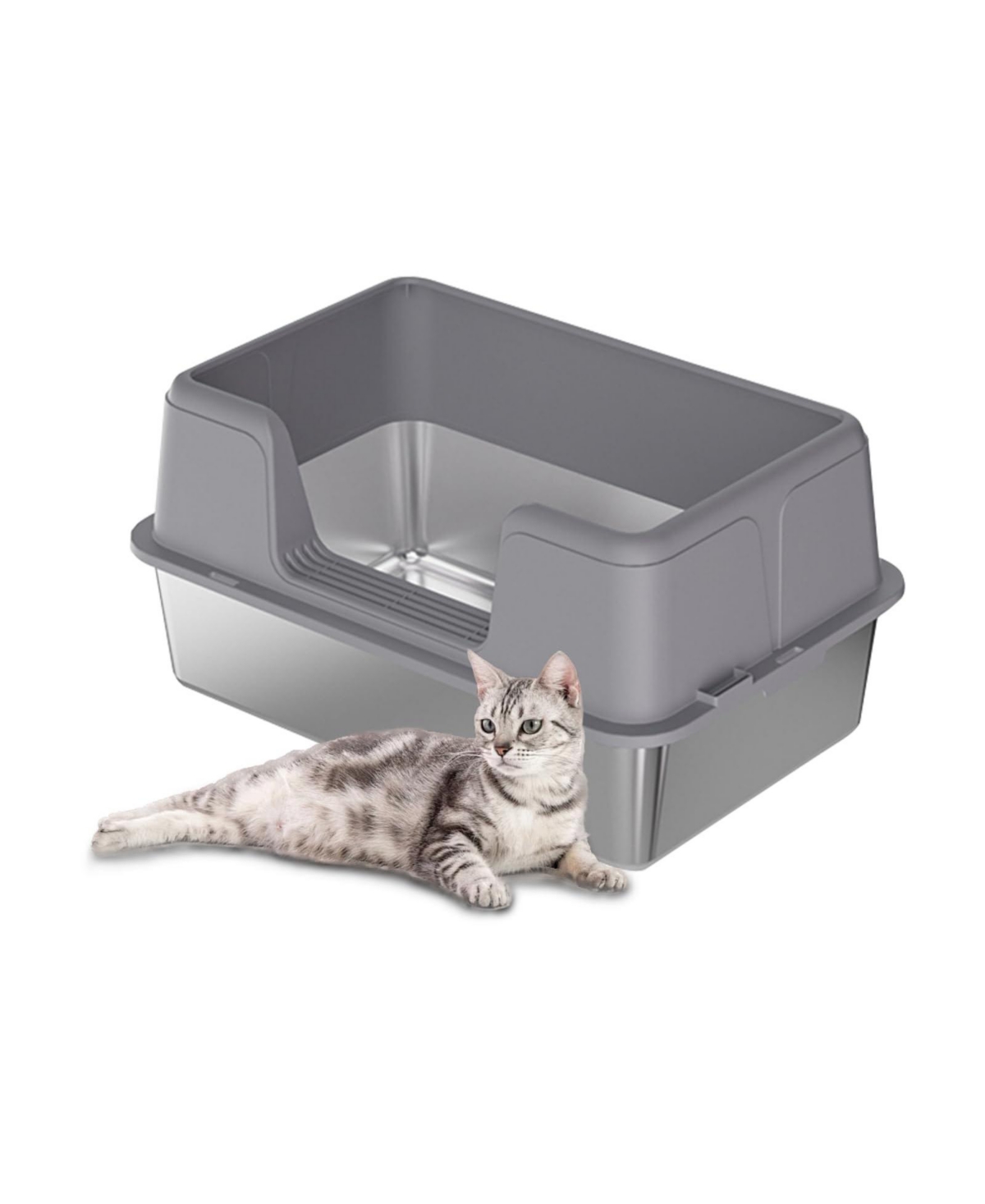 Click here for homfan Stainless Steel Litter Box  Extra Large  Hi... prices
