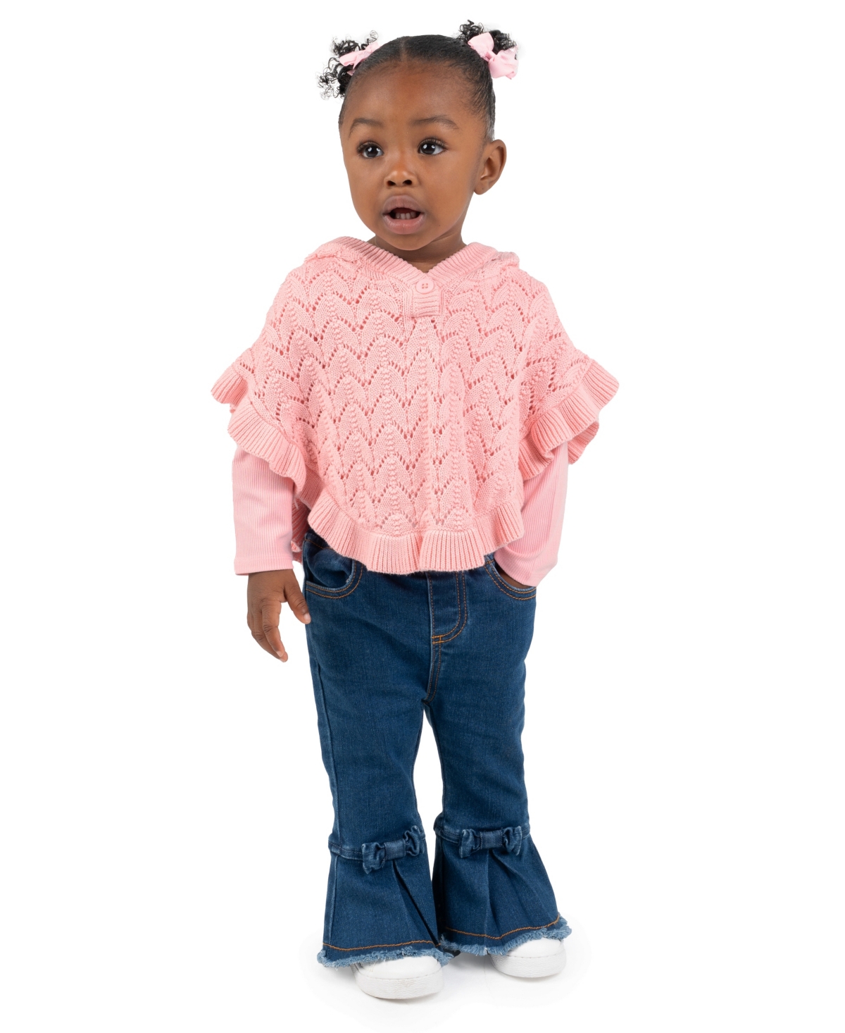 Click here for Rare Editions Baby Girls Pink Poncho Sweater to De... prices