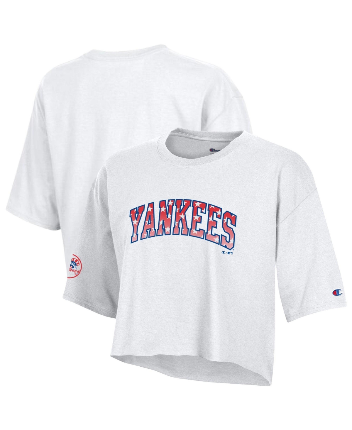 Click here for Champion Womens New York Yankees Boyfriend-Cropped... prices