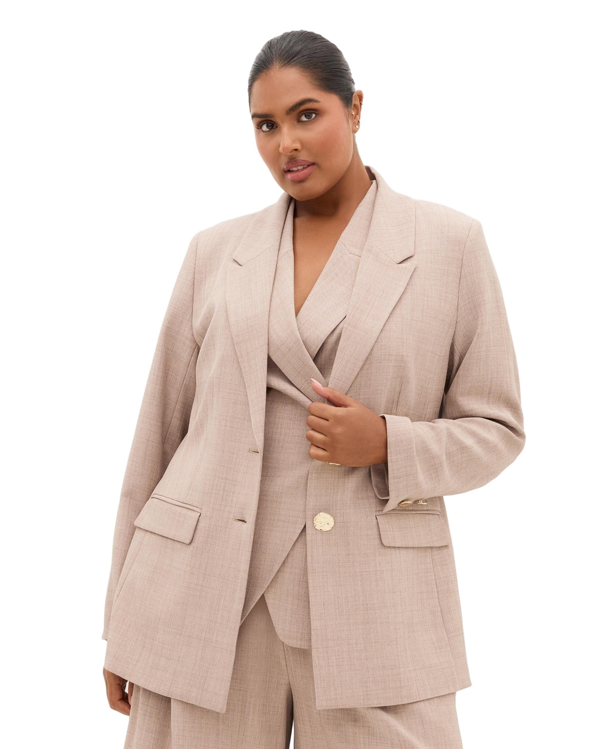 Click here for City Chic Plus Size Luci Double-Breasted Relaxed-F... prices