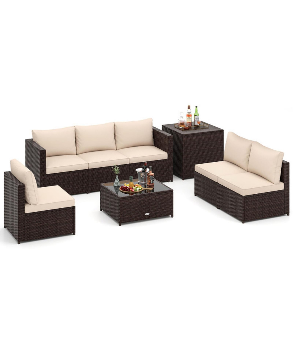 Click here for Gouun 8-Piece Outdoor Pe Rattan Patio Conversation... prices