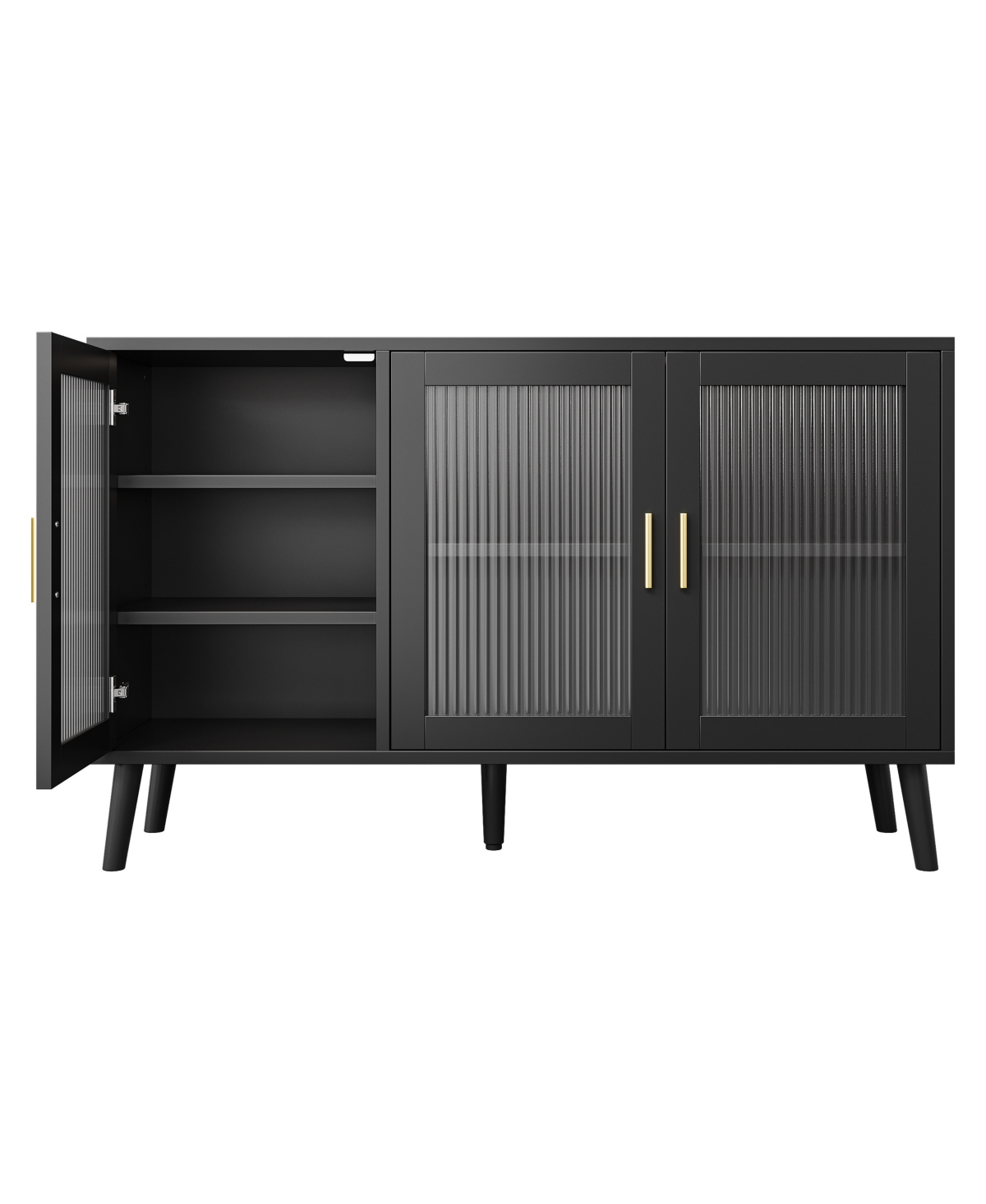 Click here for homfan Buffet Cabinet with Ribbed Glass Doors Side... prices