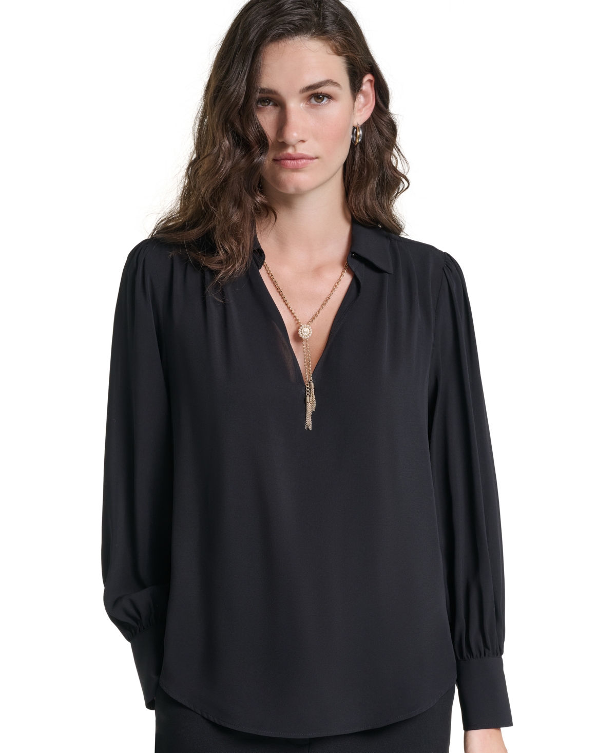 Click here for Karl Lagerfeld Paris Petite Long-Sleeve Collared B... prices
