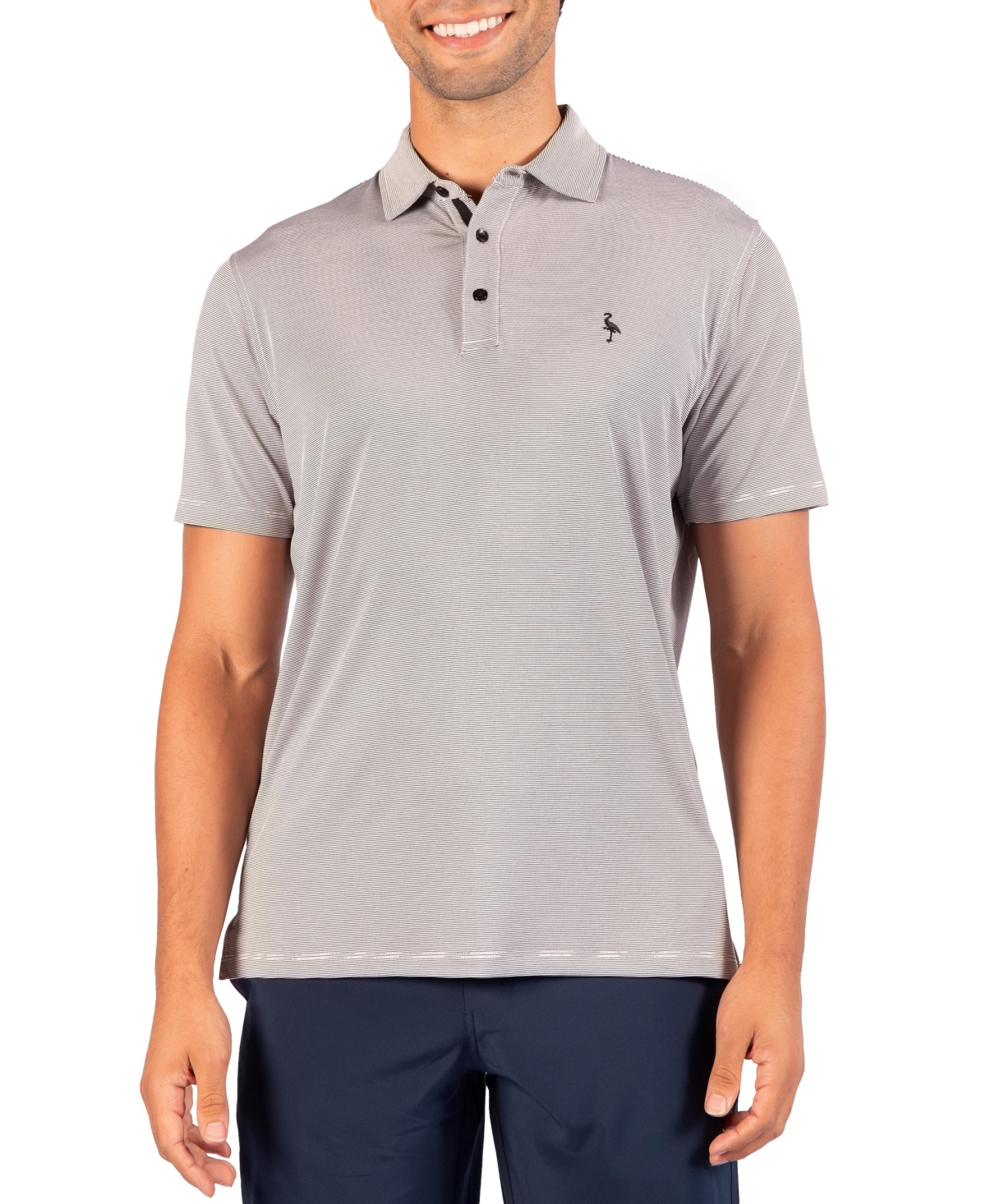 Click here for TailorByrd Mens Mini Stripe Performance Polo - Bla... prices