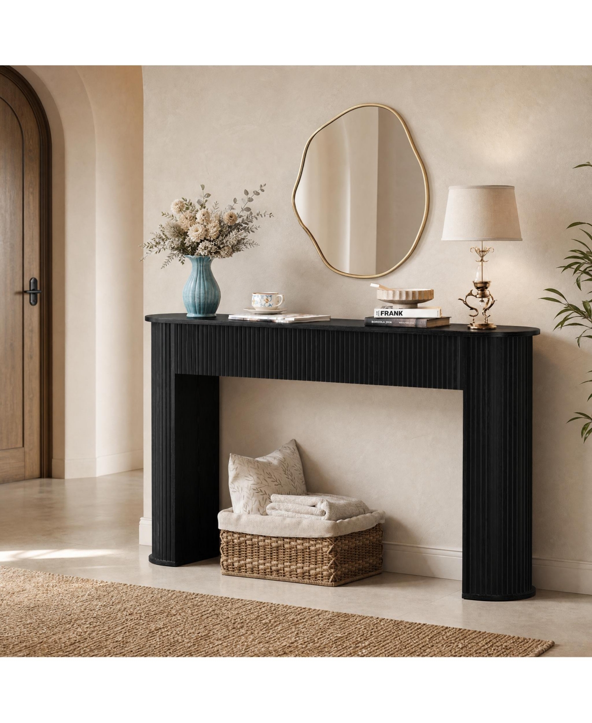 Click here for gaomon Fluted Console Table  59 Inch Wood Mid Cent... prices