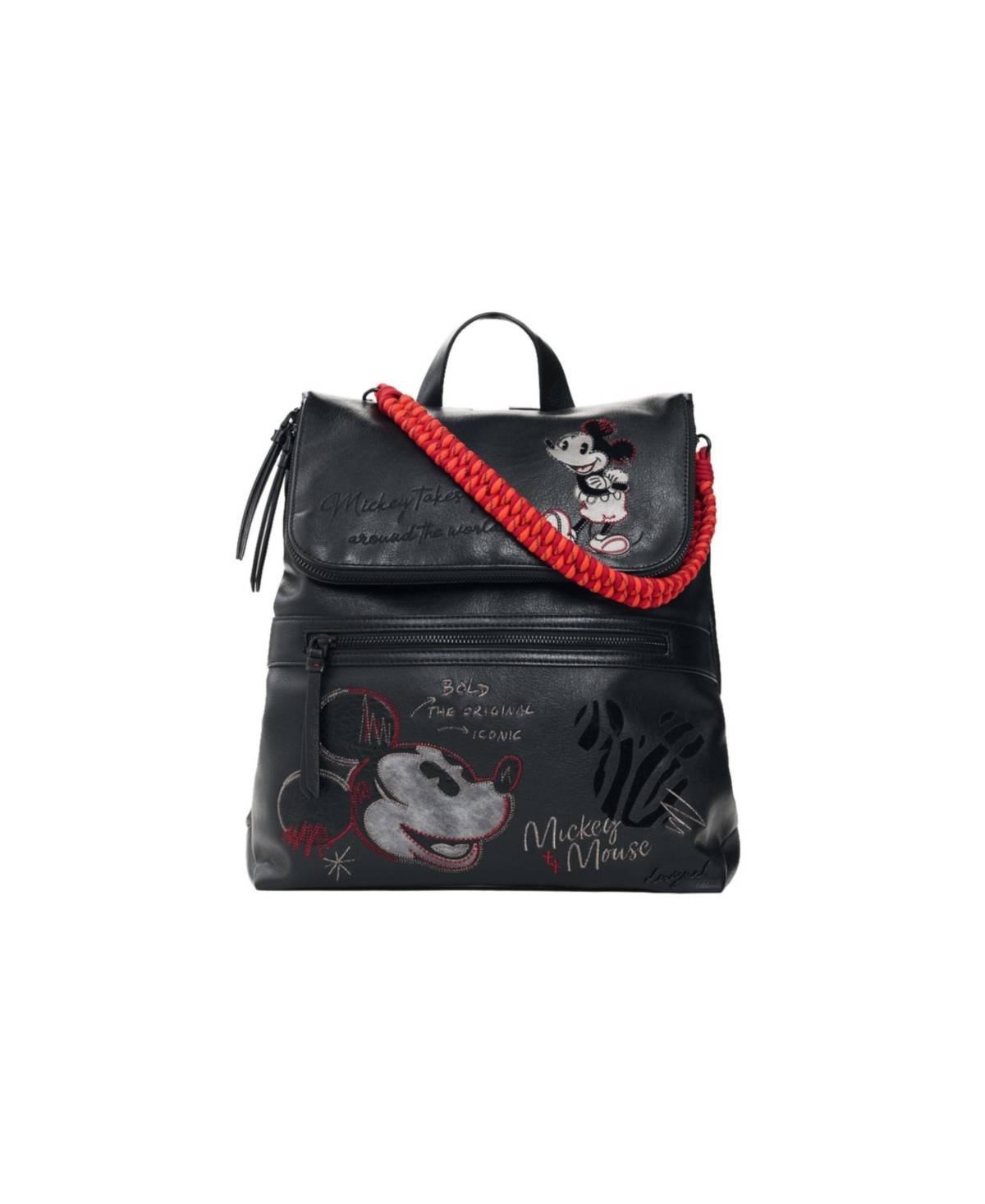 Click here for Desigual Womens Medium Mickey Backpack - Black prices