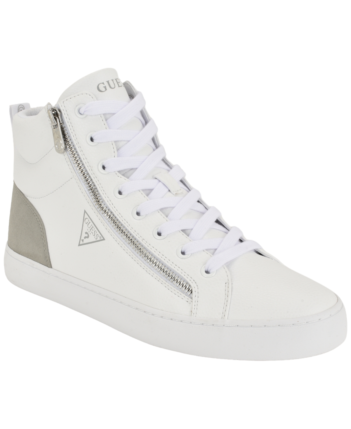 Click here for Guess Mens Perilo High-Top Sneakers - White 140 prices
