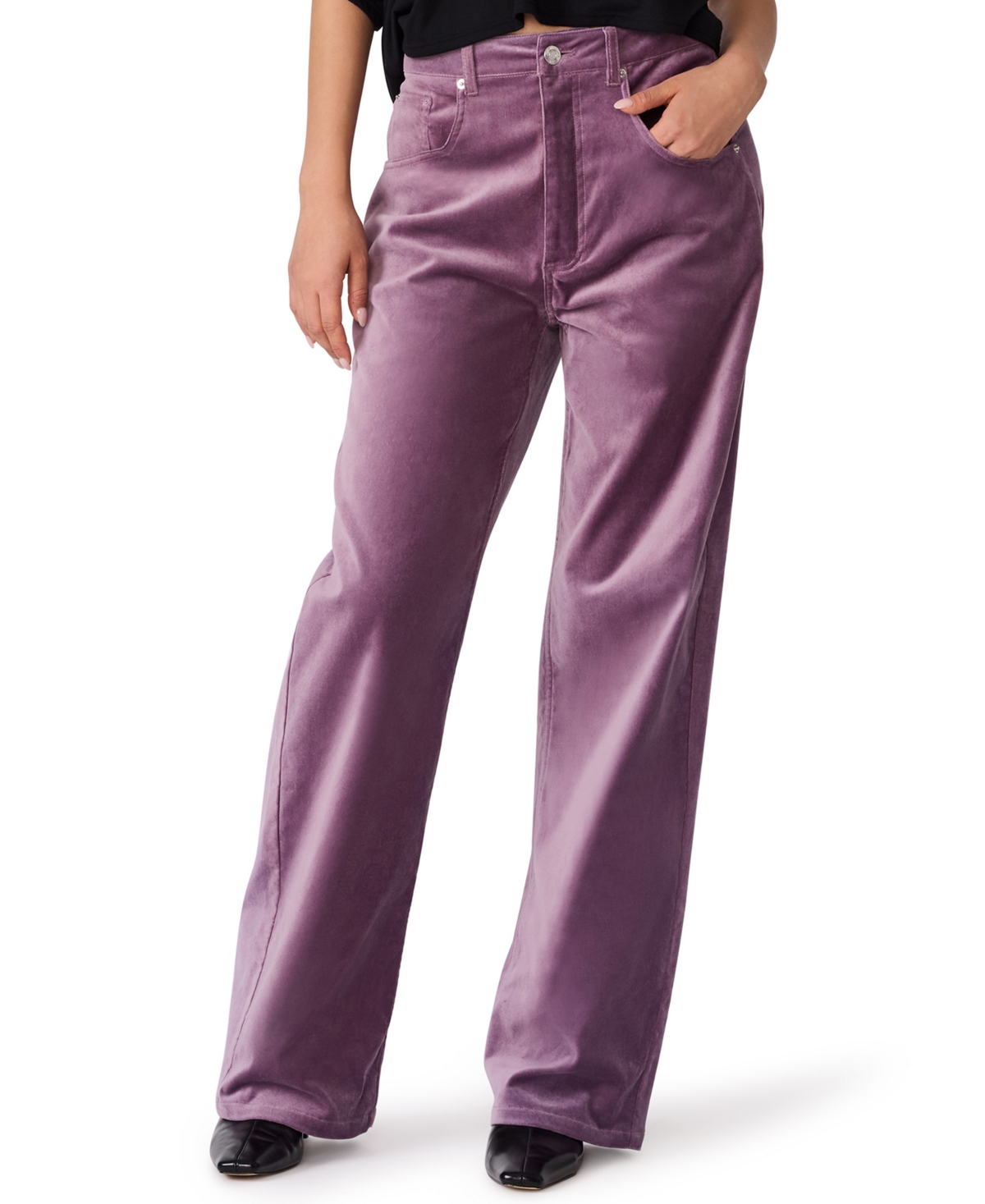 Click here for Steve Madden Womens Sydnee Velvet High-Waist Wide-... prices