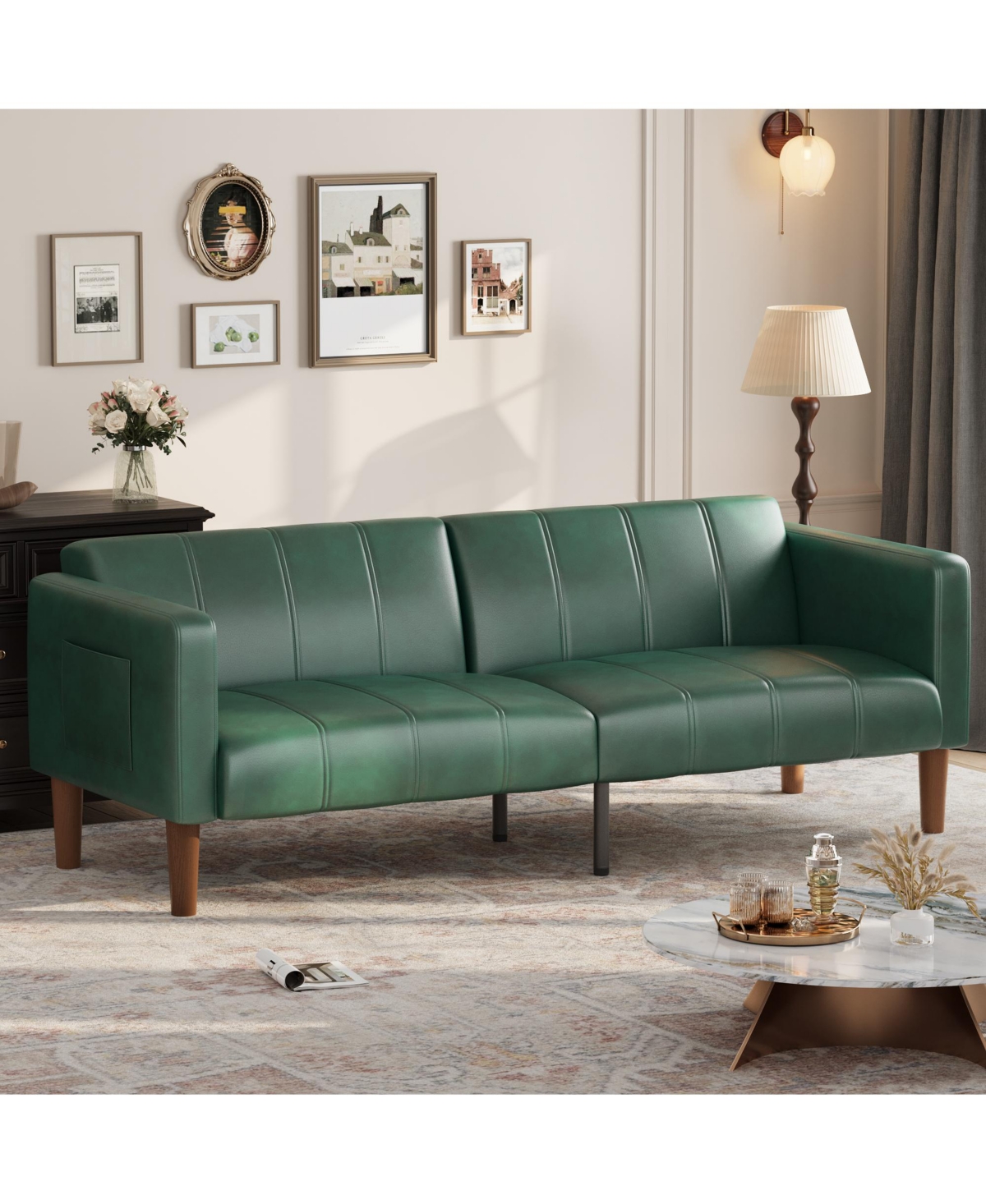 Click here for homfan 3-Mode Convertible Faux Leather Loveseat  A... prices