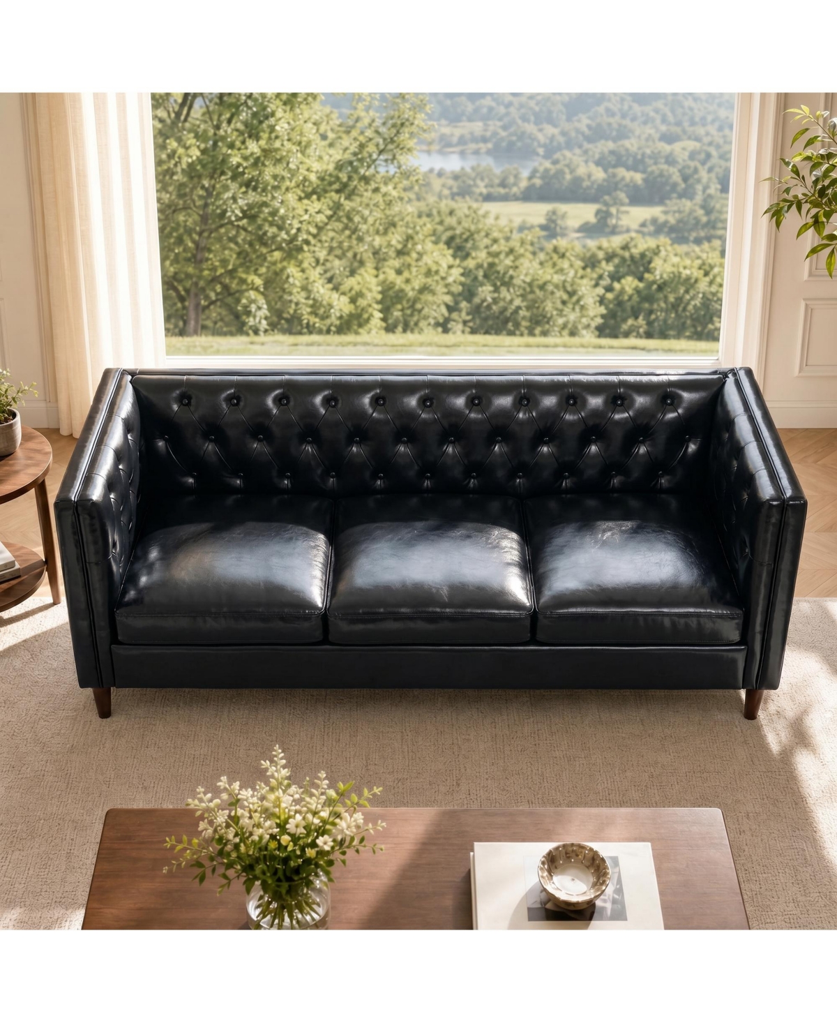 Click here for homfan 81 Modern Leather Couch for Living Room  Mi... prices