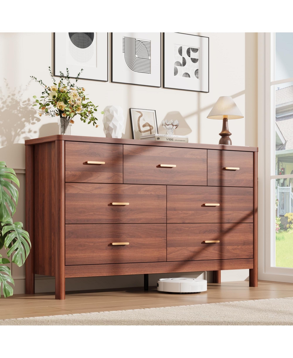 Click here for homfan 7 Drawer Dresser  53.15 Wide Farmhouse Ches... prices
