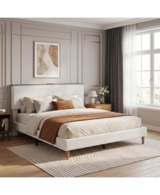 Click here for Homfan Bed Frame Headboard Upholstered Platform Be... prices