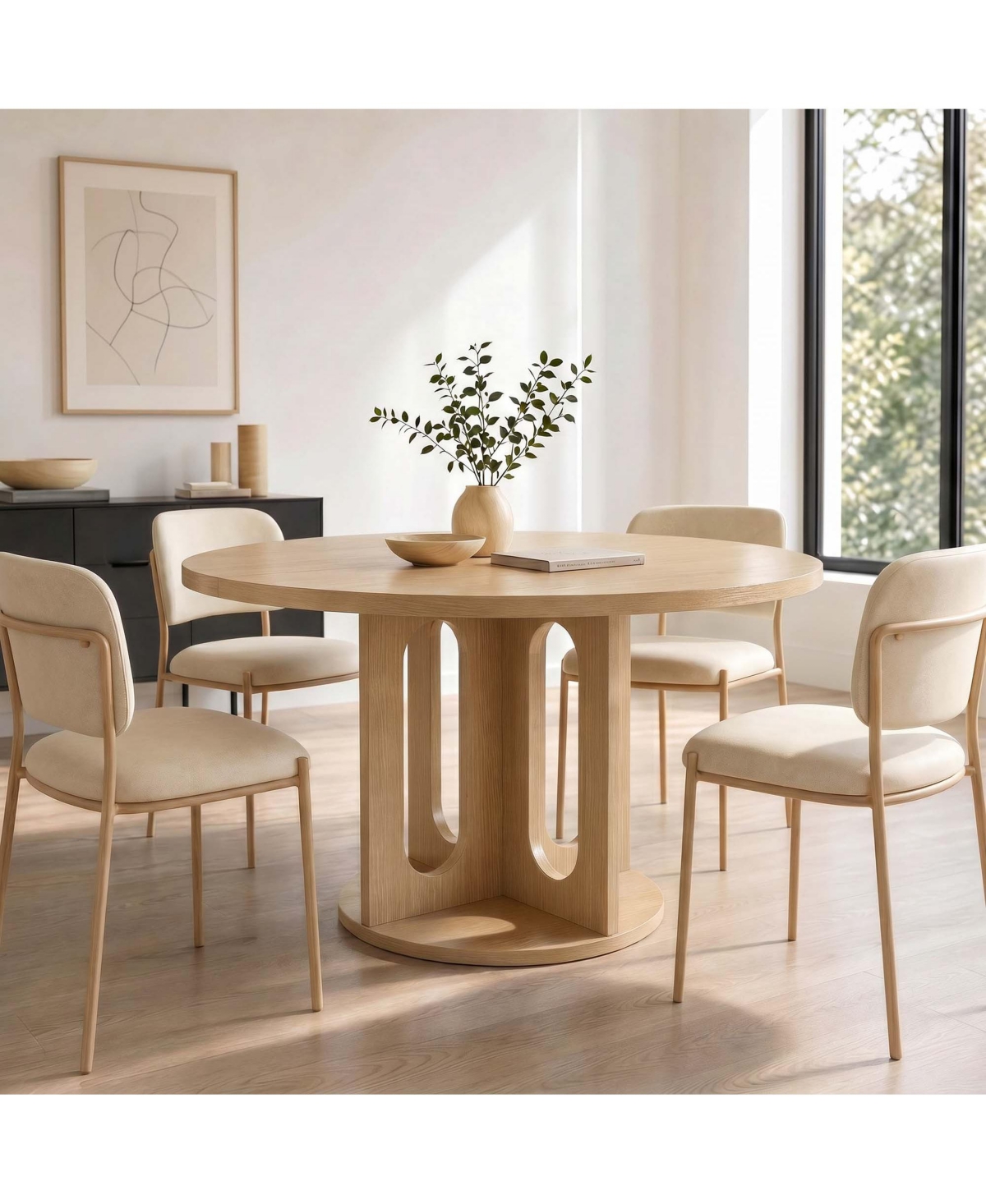 Click here for homfan 47 Inch Round Dining Table Seats 4-6  Circu... prices
