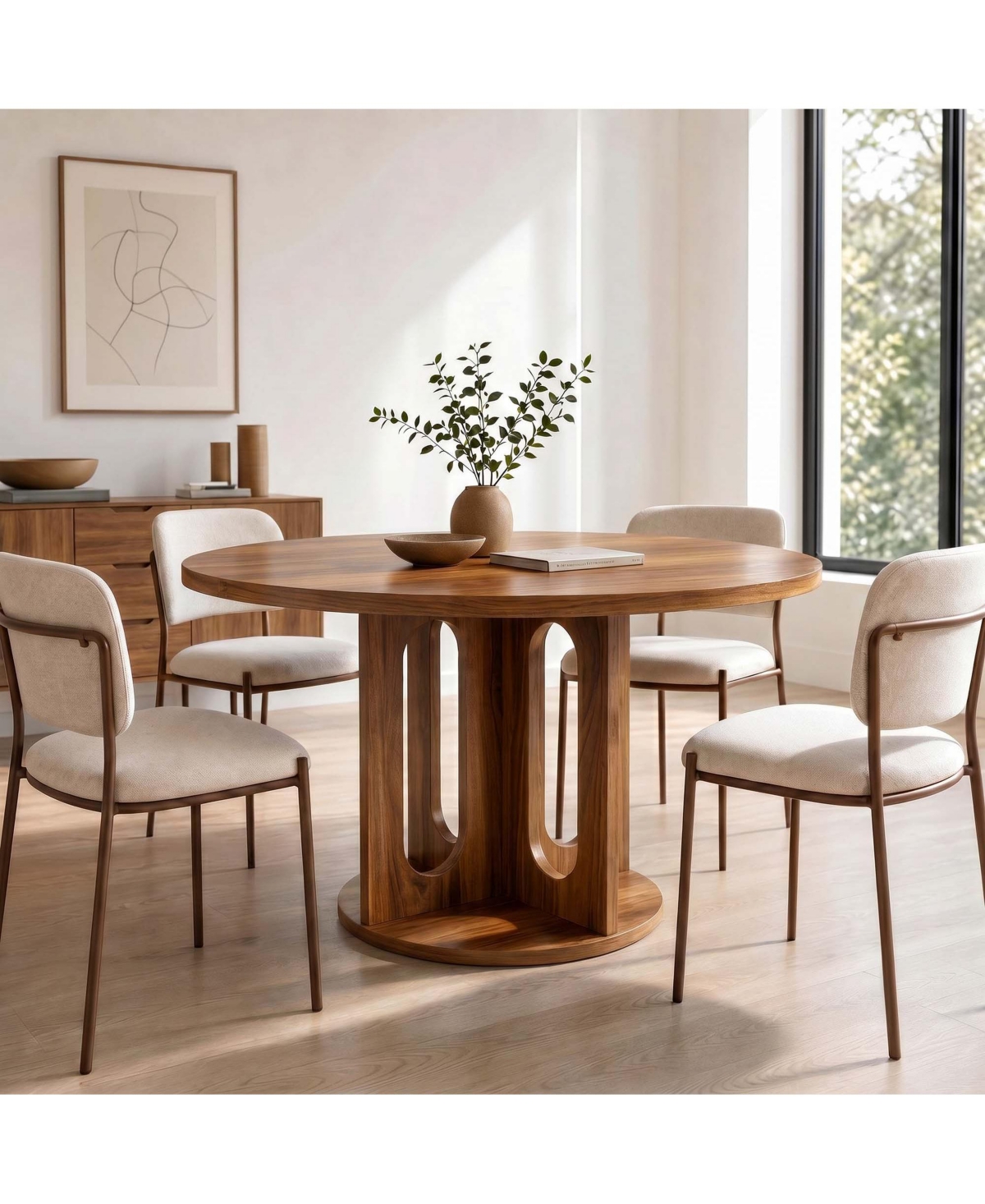 Click here for homfan 47 Inch Round Dining Table Seats 4-6  Circu... prices