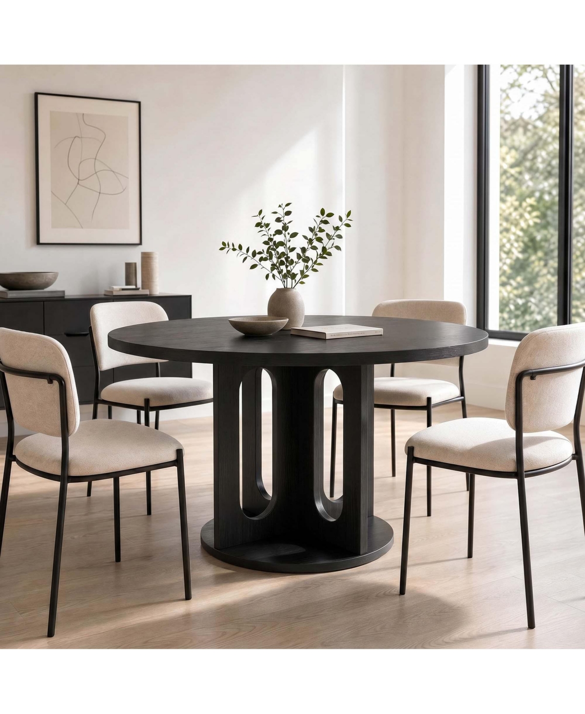 Click here for homfan 47 Inch Round Dining Table Seats 4-6  Circu... prices