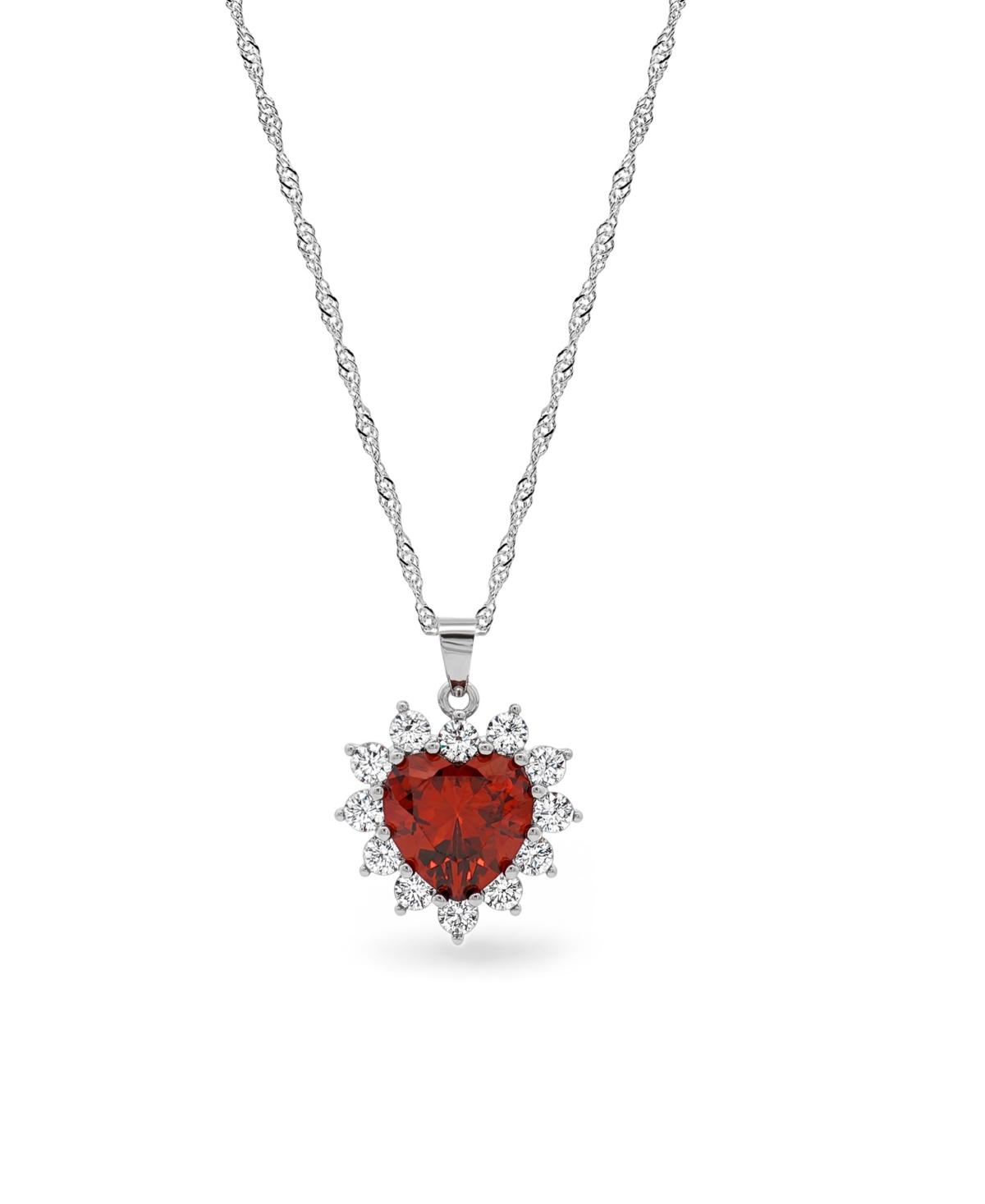 Click here for Macys Fine Silver-Plated Cubic Zirconia Heart with... prices