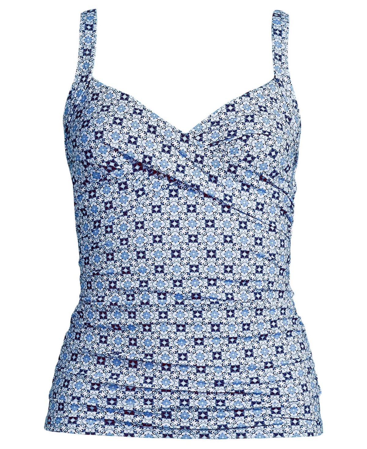Click here for Lands End Womens V-Neck Wrap Underwire Tankini Swi... prices