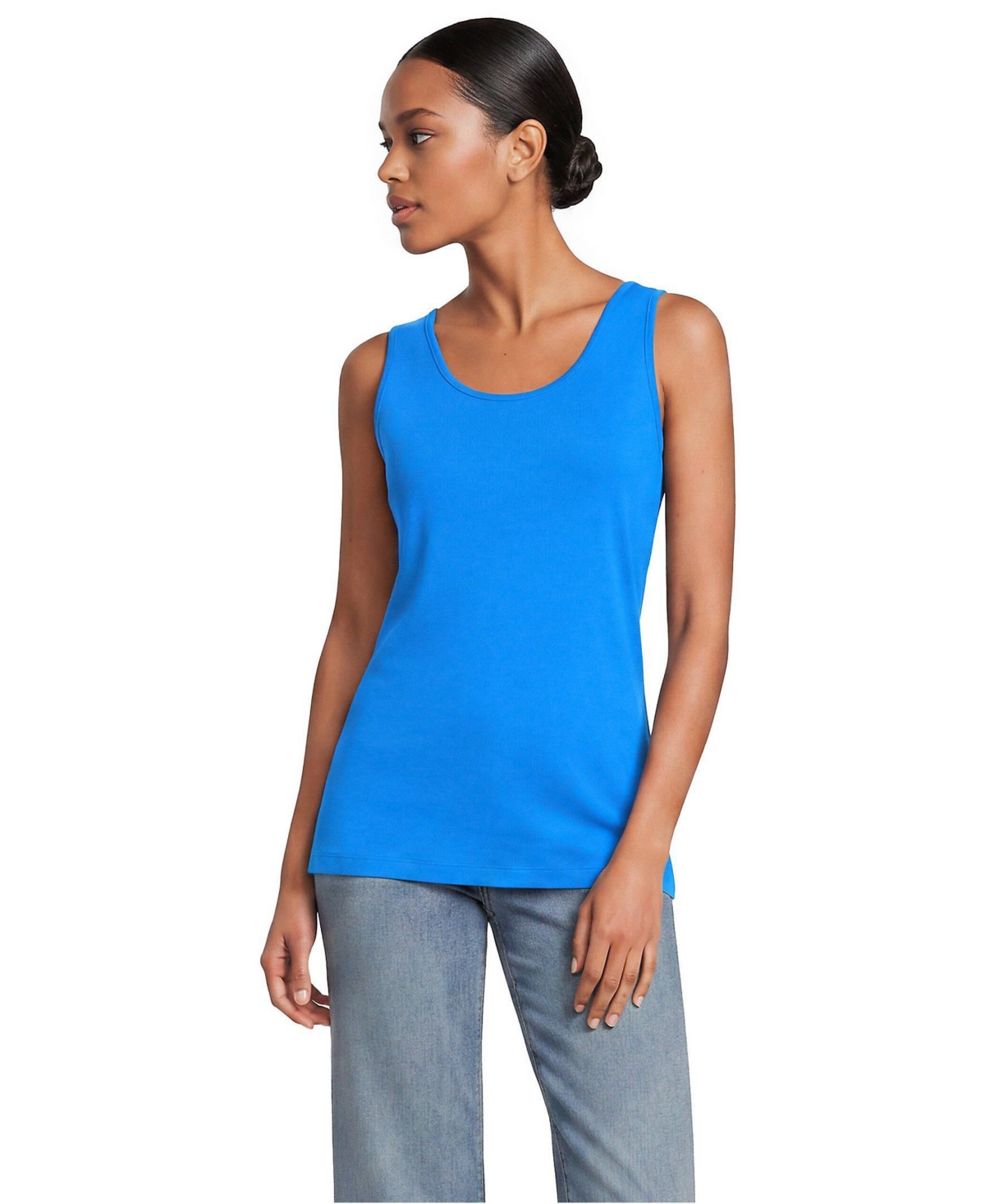 Click here for Lands End Womens Tall Cotton Tank Top - Bright fre... prices