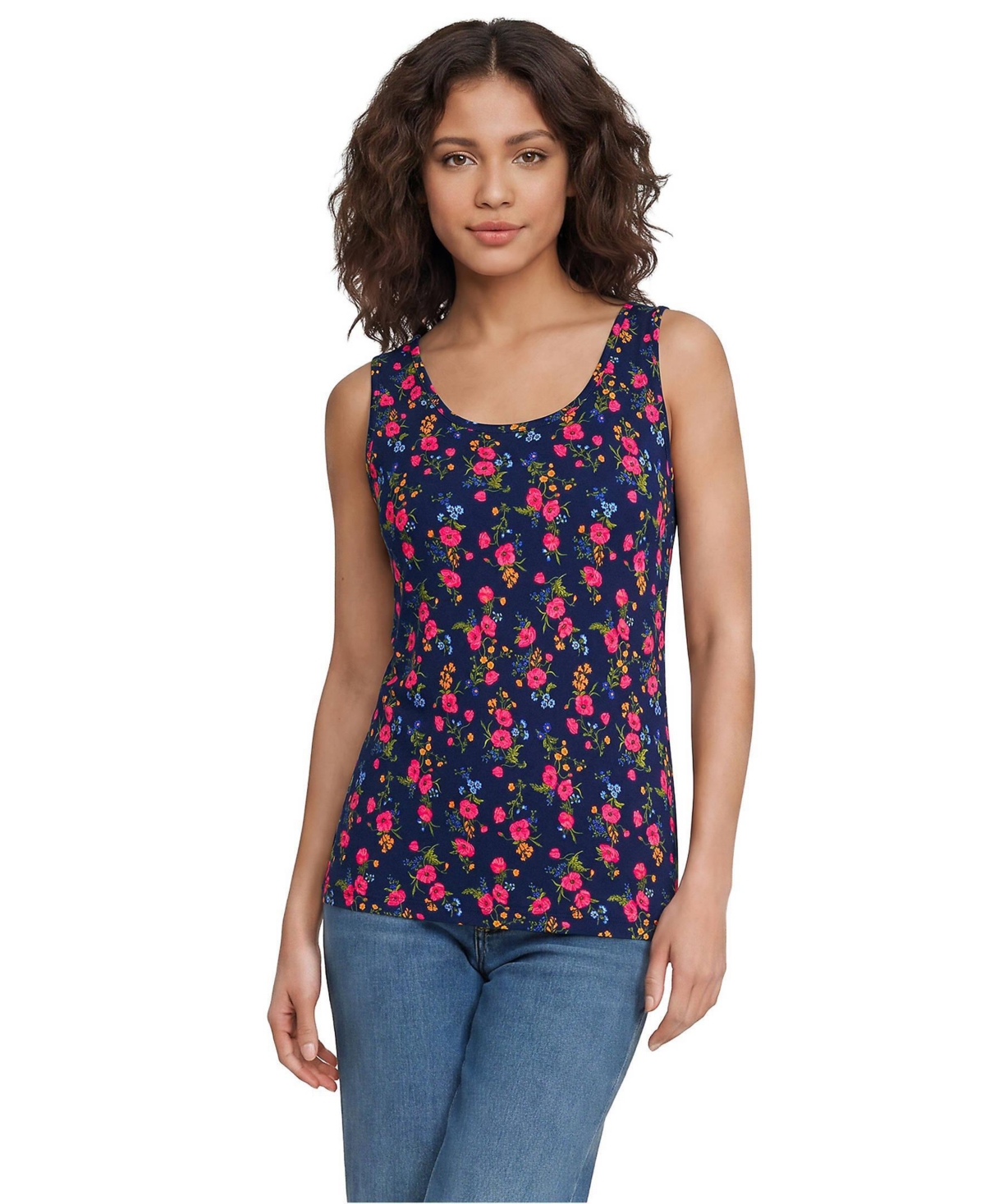 Click here for Lands End Womens Tall Cotton Tank Top - Deep sea m... prices